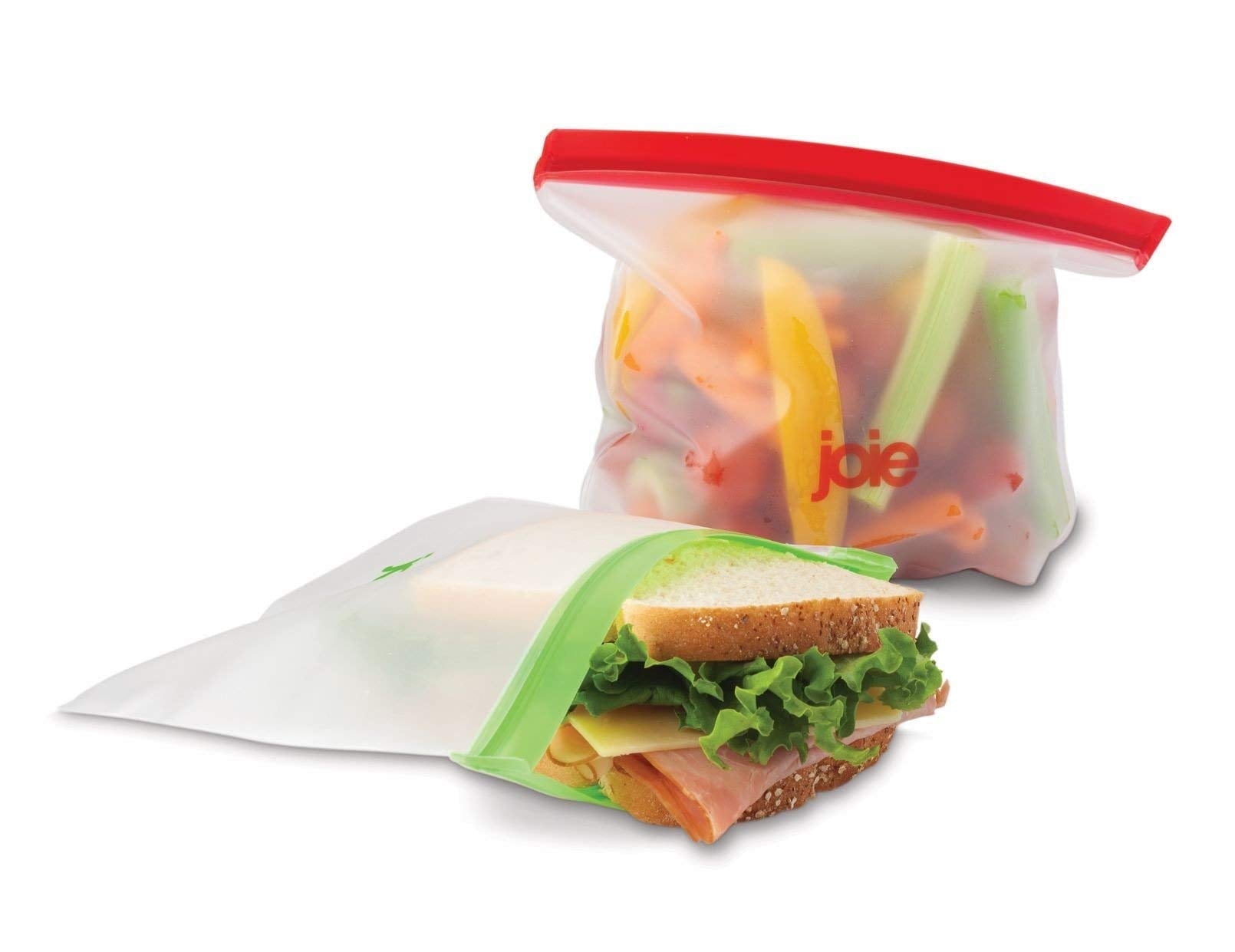 Joie Rainbow Reusable Snack Bags, Assorted Pack of 6 Leak-Proof Snack ...