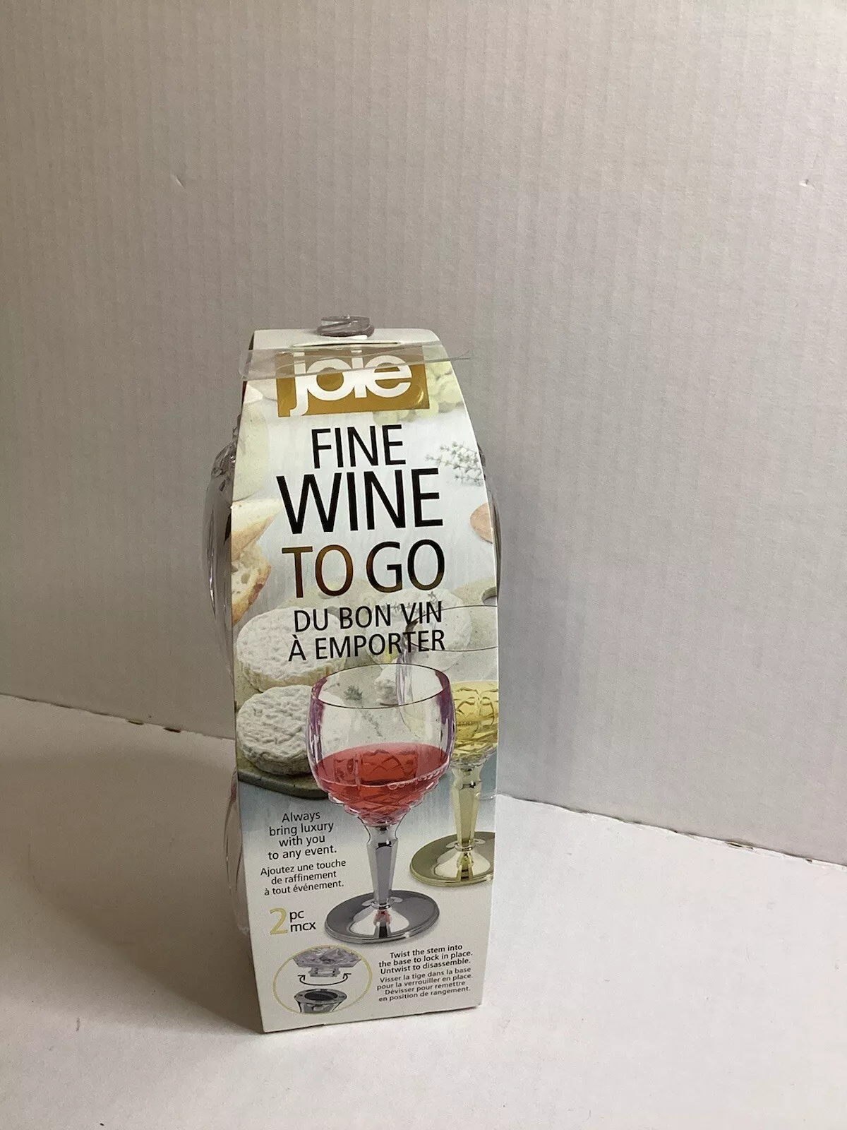 Joie Set Of Two Fine Wine Glasses To Go 6.76 FlOz Capacity Each Luxury ...