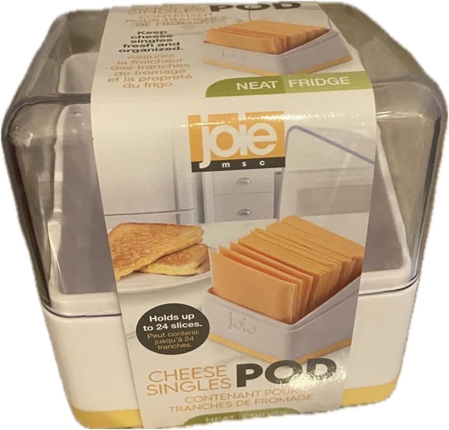 Joie- White/Yellow/Clear Neat Fridge Cheese Singles Pod - Holds up to ...