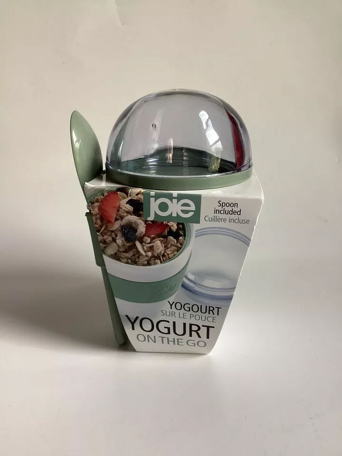 Joie Yogurt On The Go White/Green Double Walled Container With Spoon ...