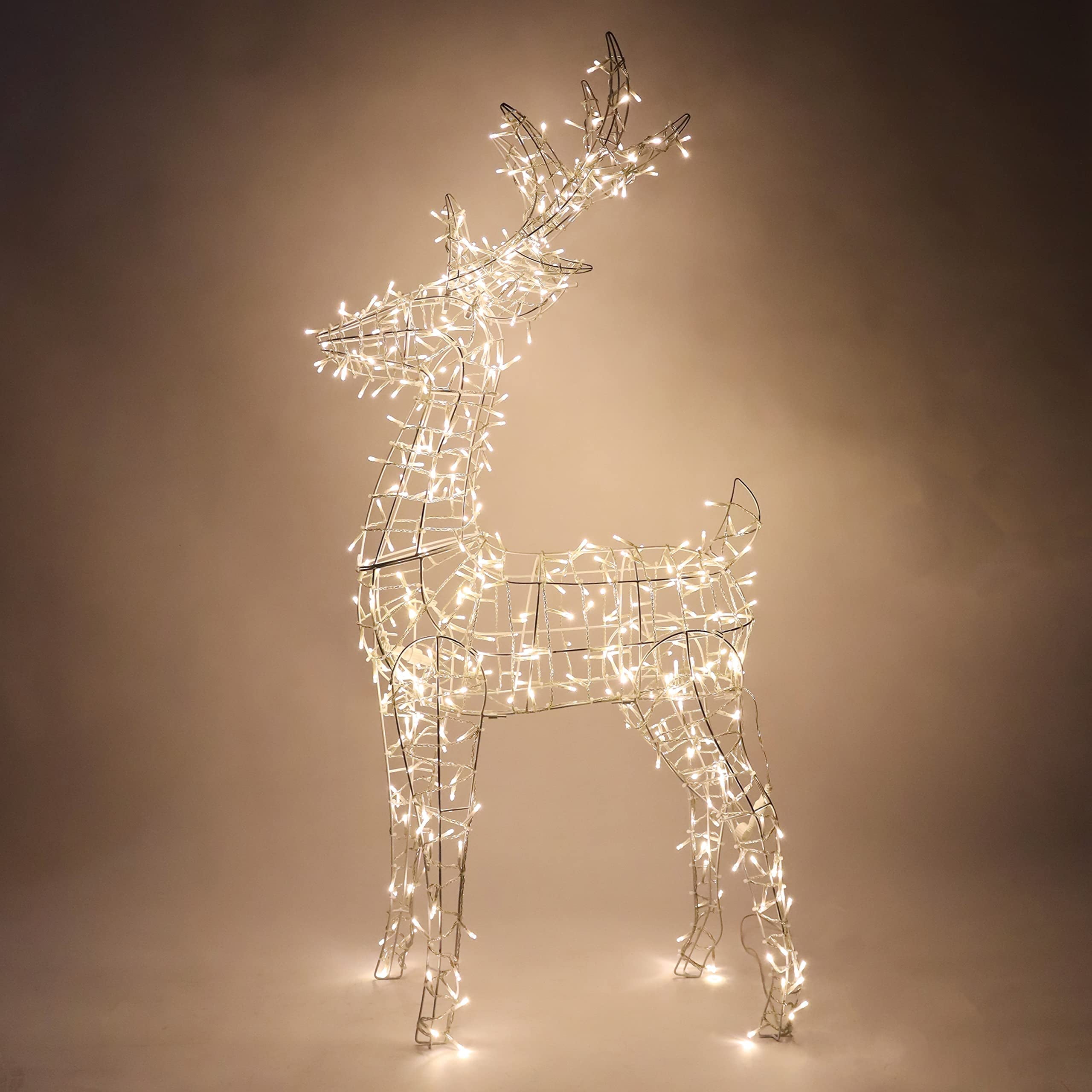 Joiedomi 4.5ft Christmas Wire Frame Reindeer Buck 480 LED Warm White ...