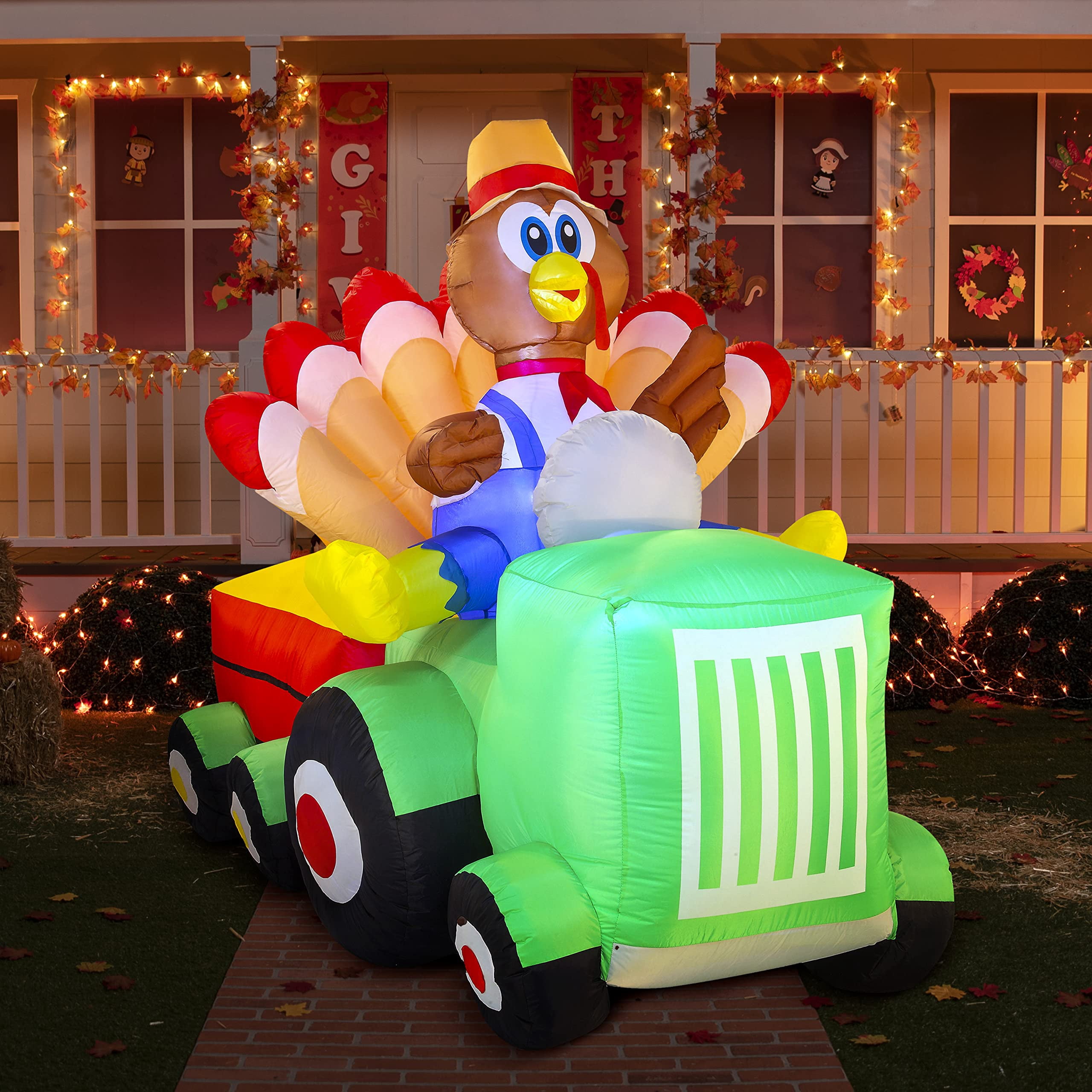 Joiedomi 8 FT Inflatable Turkey Driving Car Decoration with Built-in ...