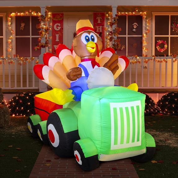 Joiedomi 8 FT Inflatable Turkey Driving Car Decoration with Built-in ...
