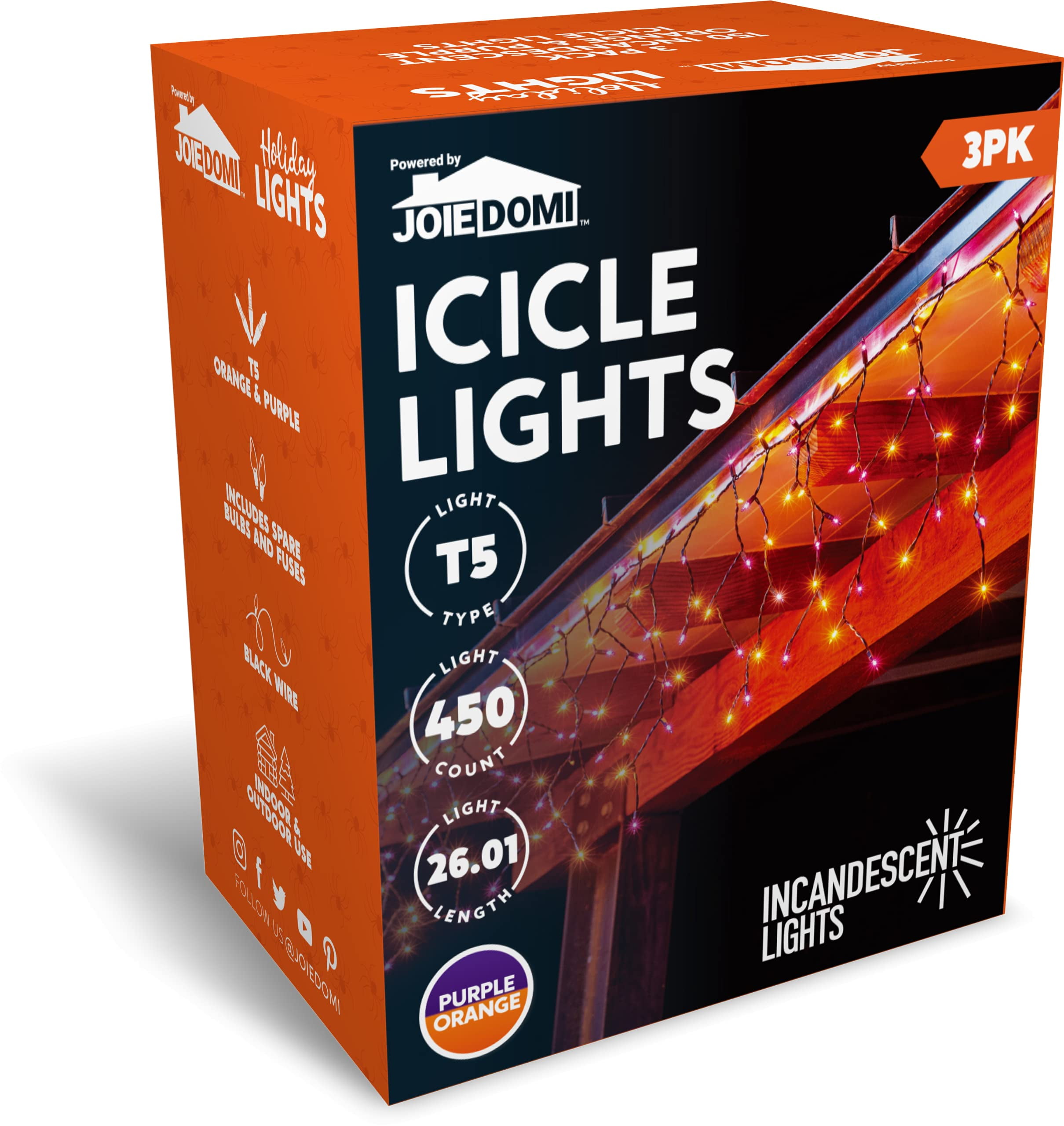 Joiedomi Halloween Net Lights Decoration, 450 (3x150) Connectable ...