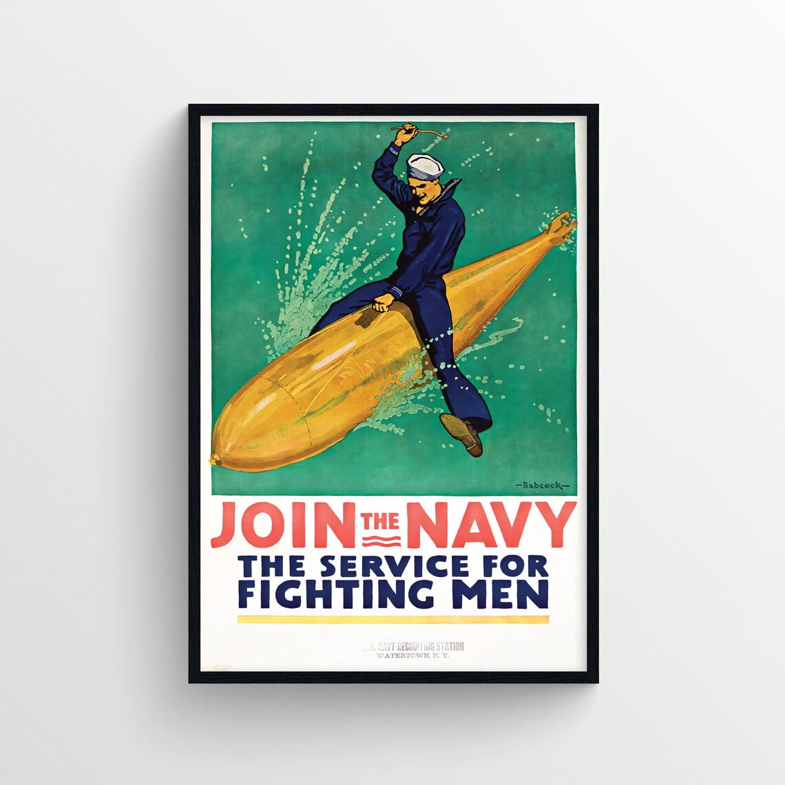 Join The Navy, The Service For Fighting Men 1917, War Propaganda Poster ...