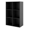 Furniture of America Seni Stackable Wood 6-Cube Bookcase in Black ...