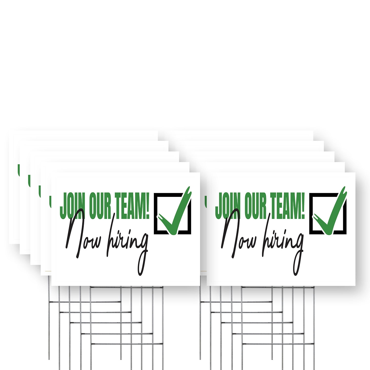 Join Our Team Now Hiring Yard Sign 10 Pack of 12 Inch x 16 Inch Double ...