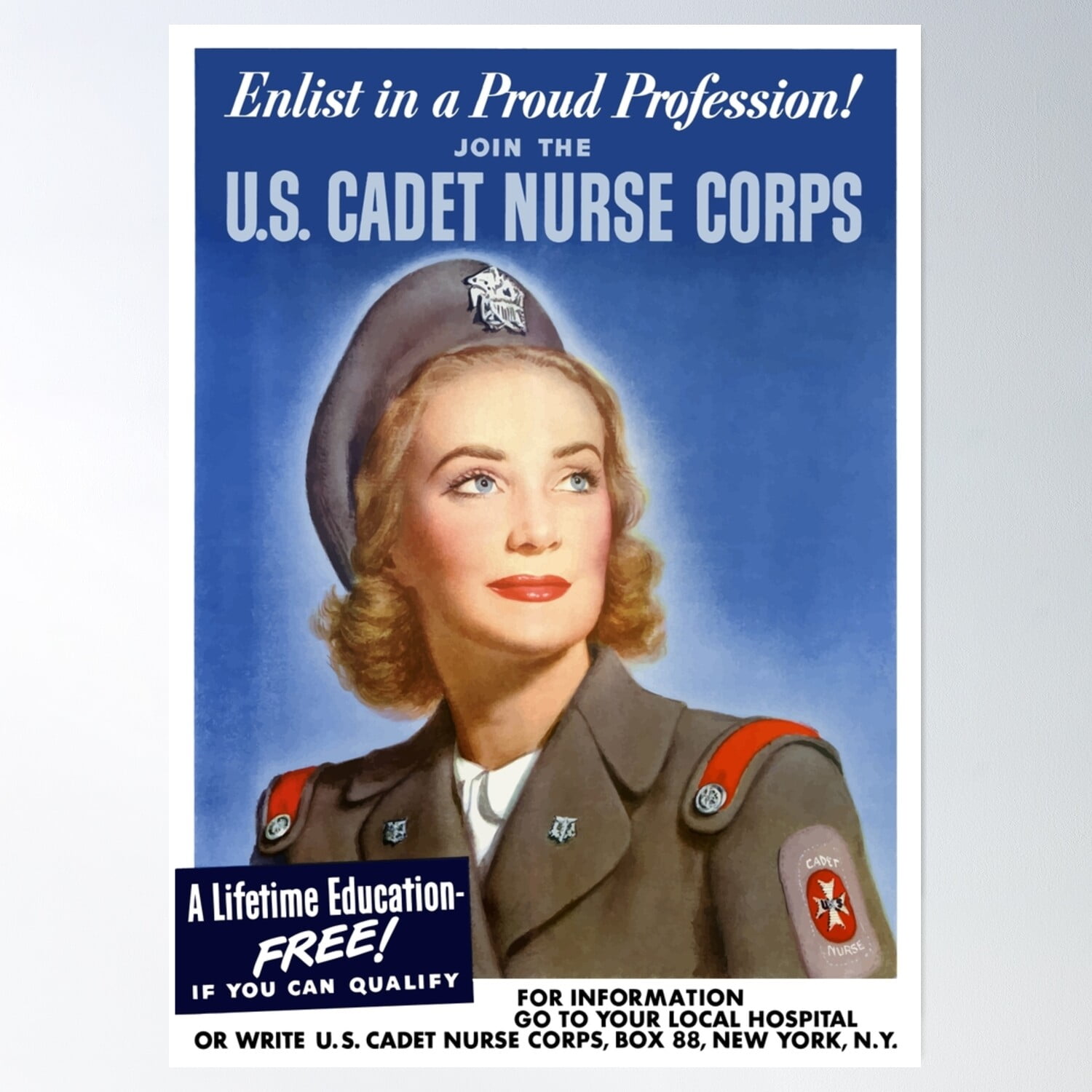 Join The U.S. Cadet Nurse Corps -- Ww2 Poster Wall Art, Modern Wall ...