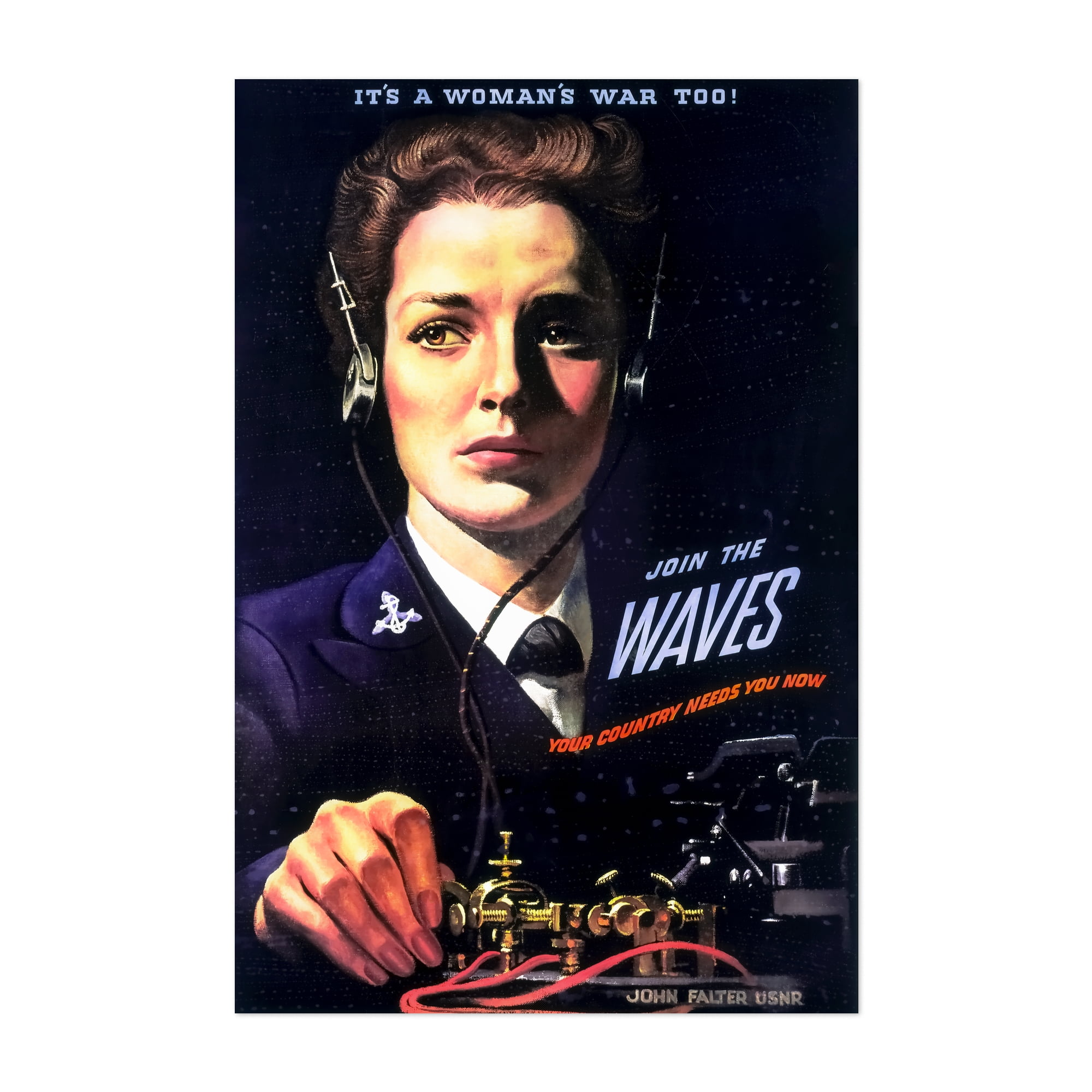 "Join The Waves - It's A Woman's War Too!" Revived Digital WWII Poster ...
