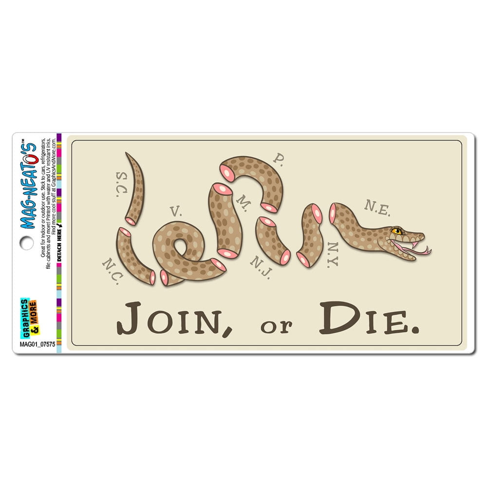 Join or Die - Benjamin Franklin Snake Political American Revolution ...