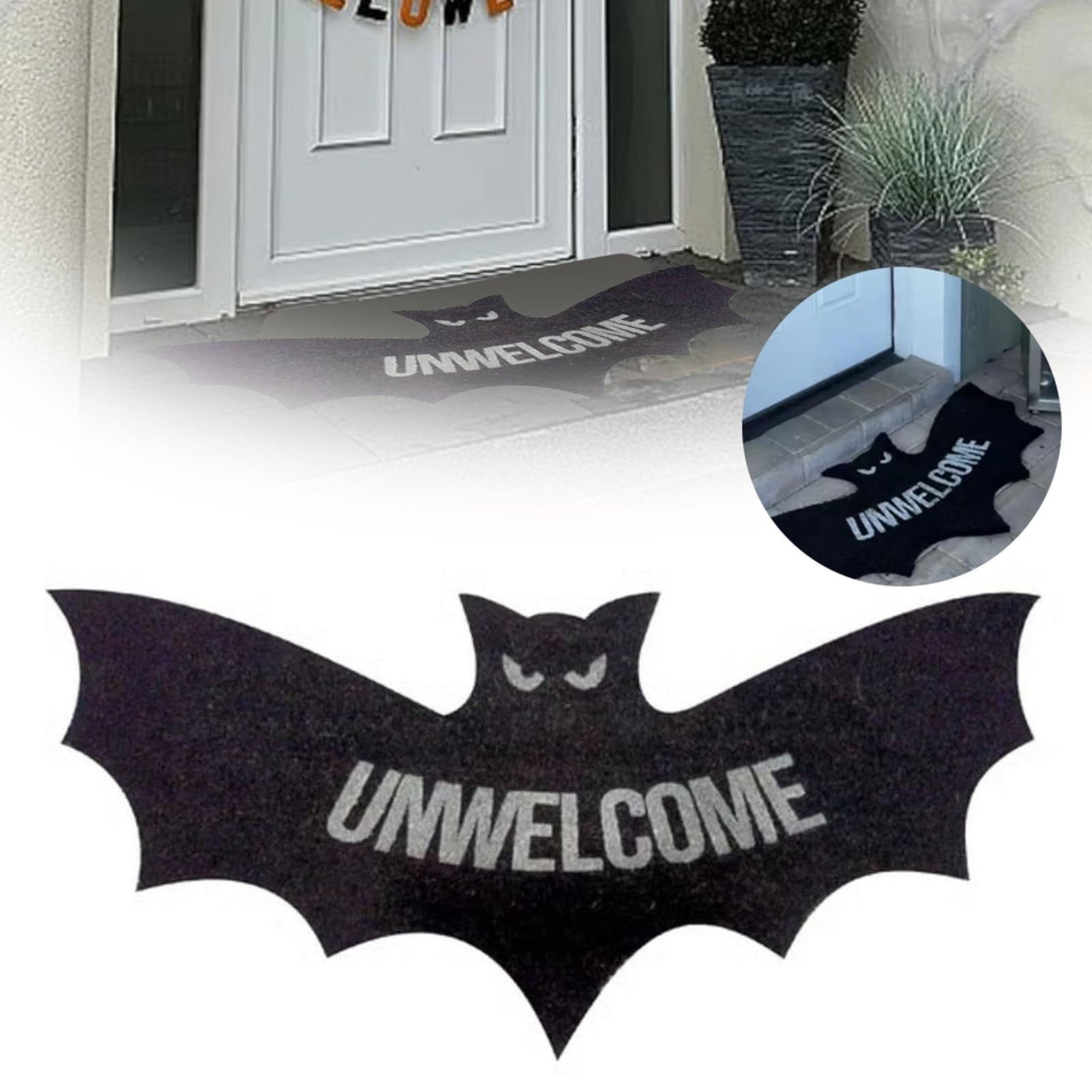 Join the Dark Side! Premium Bat Silhouette Rug - 30% Thicker Coir, TPR ...