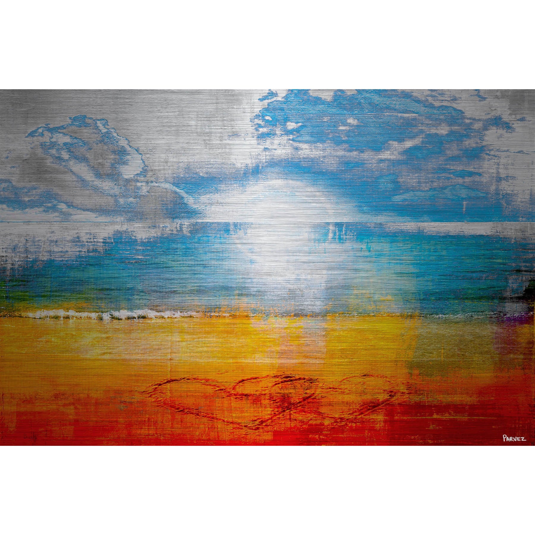 "Joined Hearts" Painting Print on Brushed Aluminum - Walmart.com