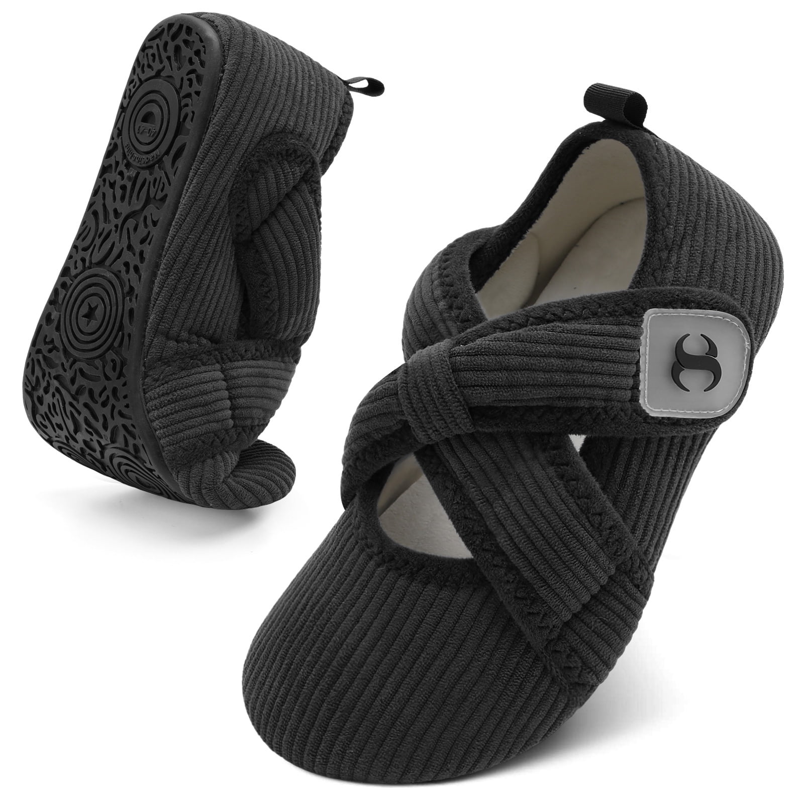 Joinfre Slippers for Women Comfy House Bedroom Corduroy Cross Bow Slide ...