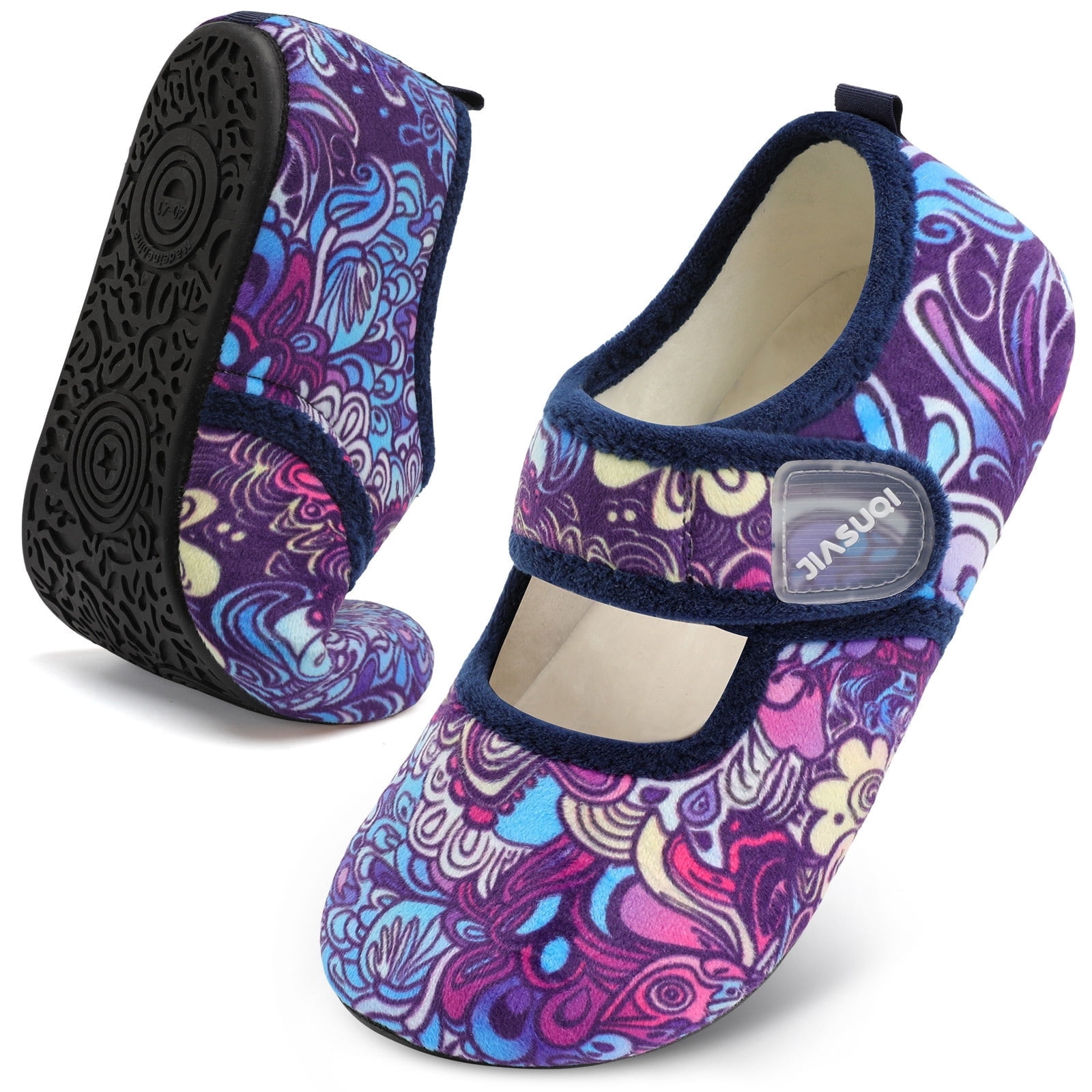 JOINFREE Women Adjustable Rubber Sole Furry Indoor Outdoor Slippers ...