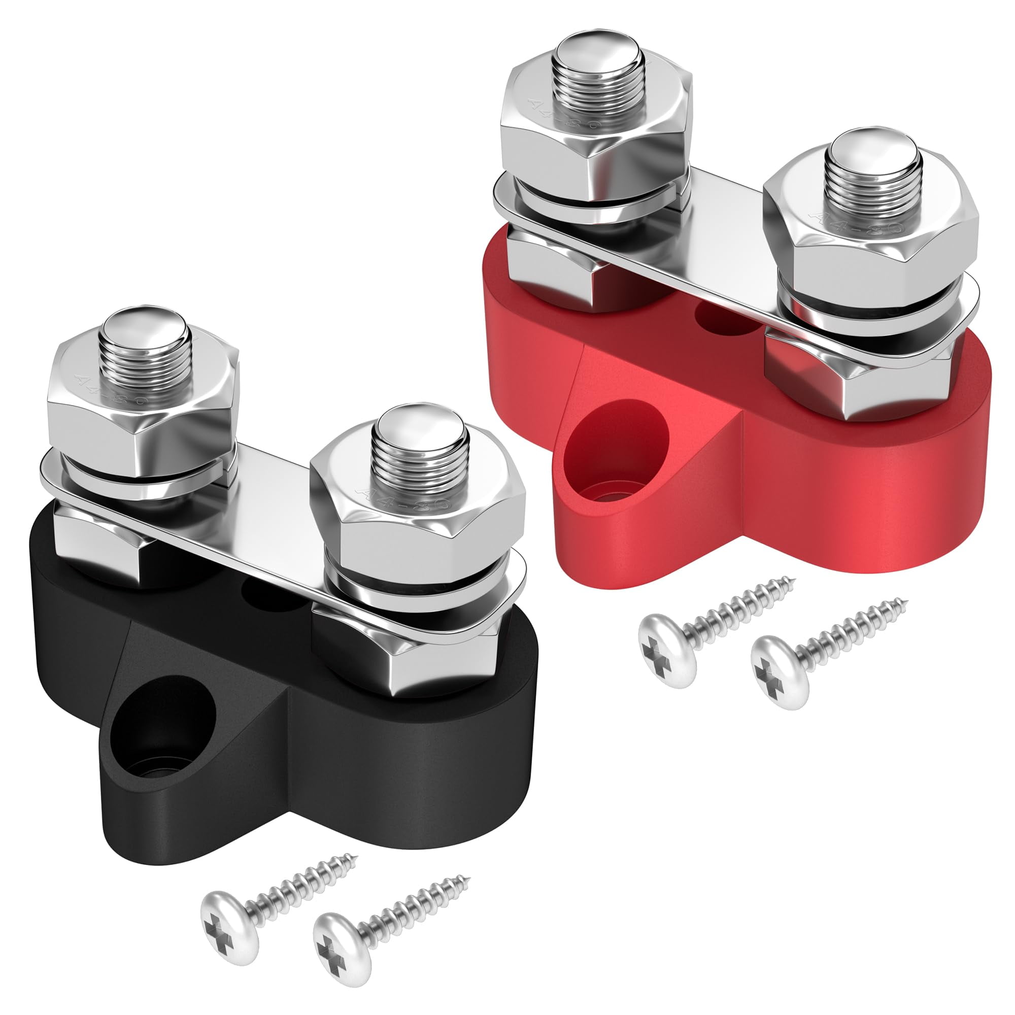 Joinfworld Bus Bar 12V 200A Battery Power Distribution Block 5/16" Dual ...