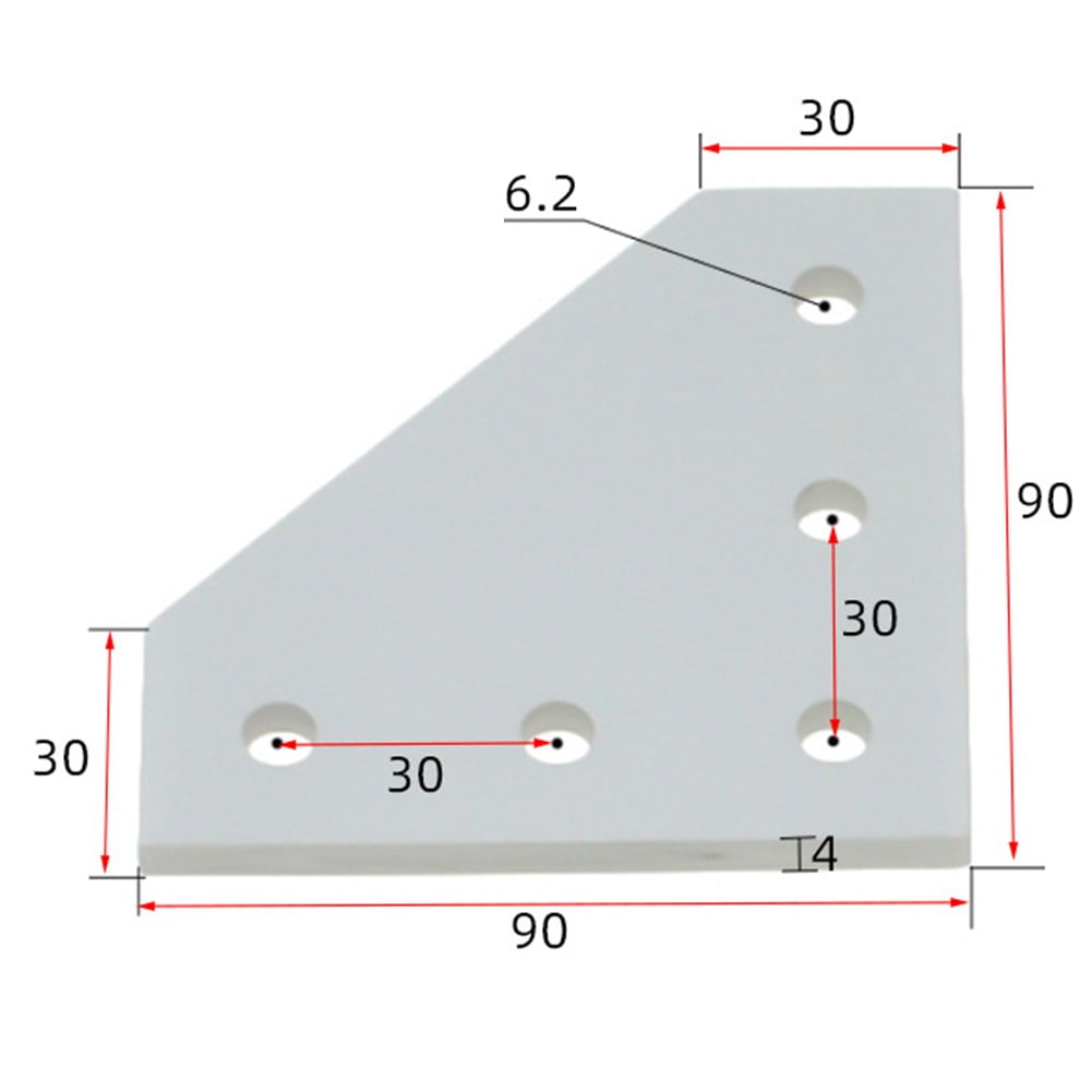 Joint Board Plate Corner Angle Bracket for 3040 4040 Aluminum 5Hole 90 ...