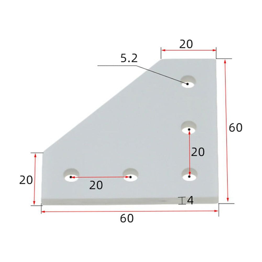 Joint Board Plate Corner Angle Bracket for 2020 Aluminum Profile 5Hole ...