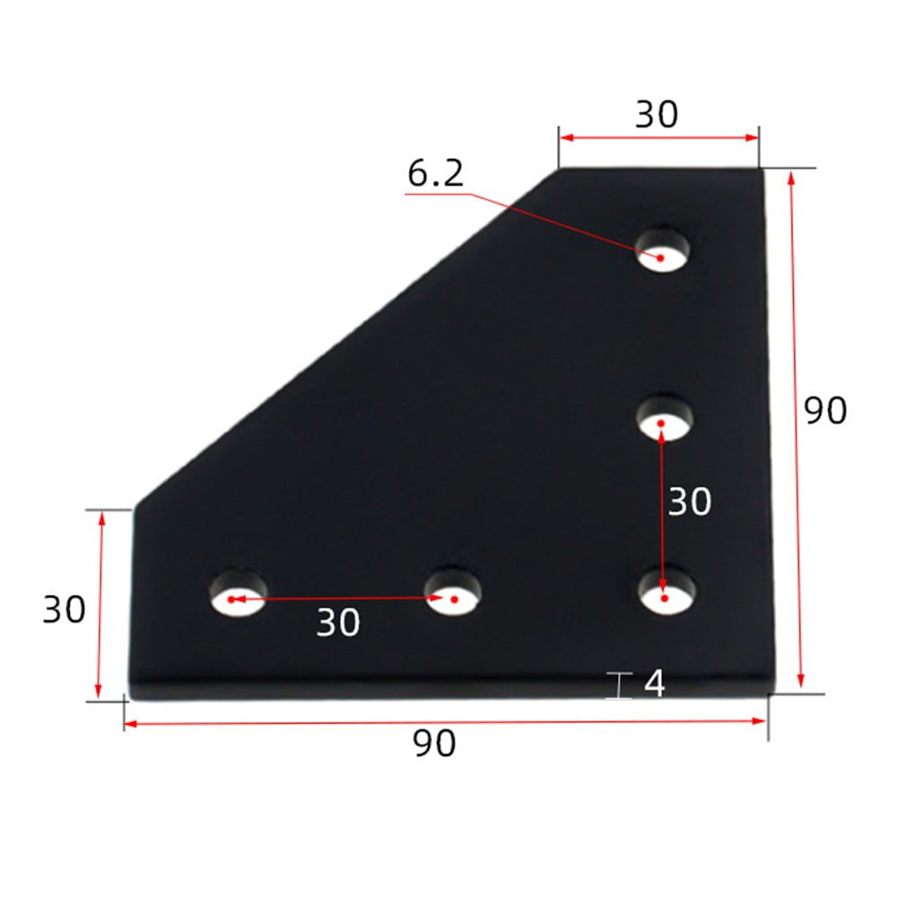 Joint Board Plate Corner Angle Bracket for 3040 4040 Aluminum 5Hole 90 ...