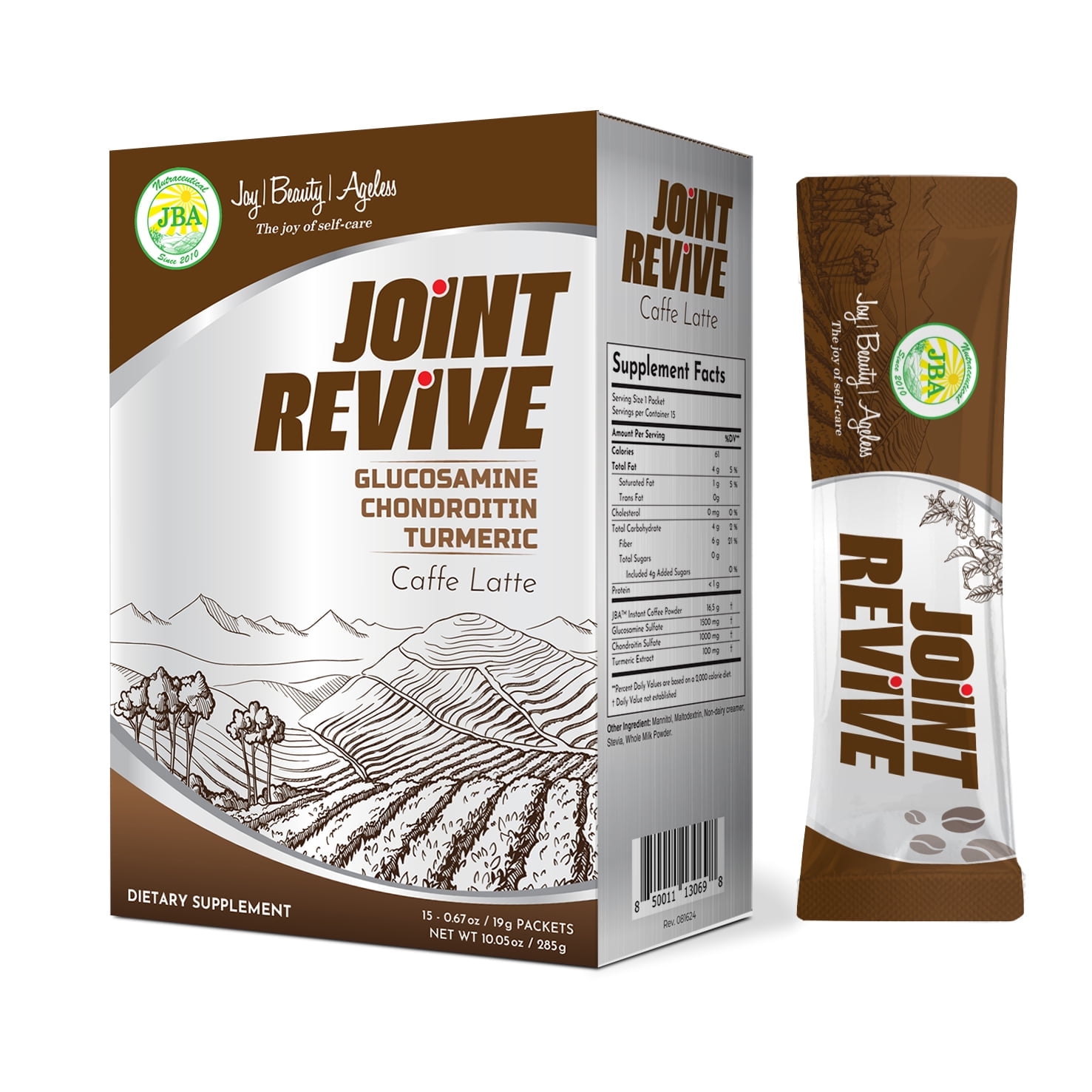 Joint Revive Cafe Latte with Glucosamine, Chondroitin, Turmeric, 15 ...