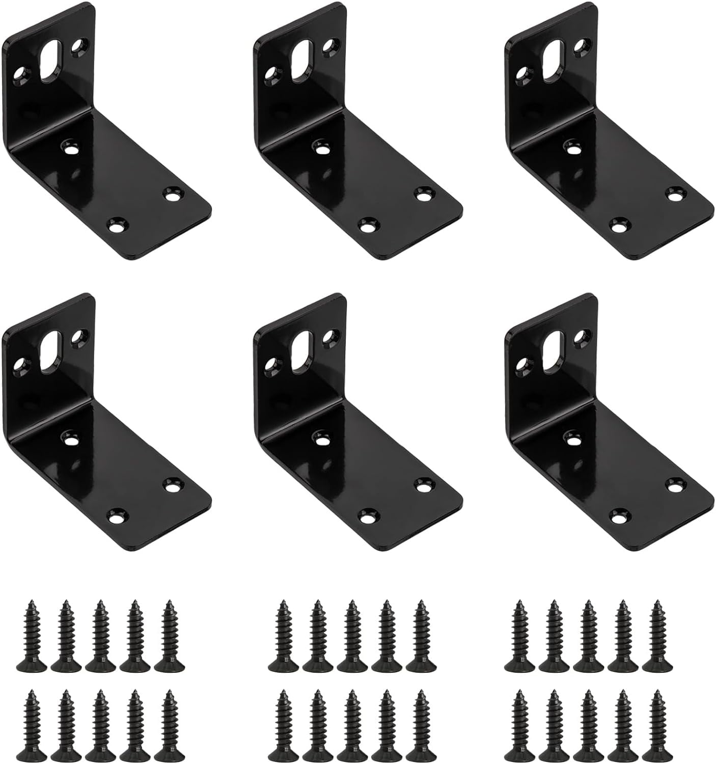 Joint Right Angle Brackets, 6 Pcs Black L Brackets, 90 Degree L Shape ...