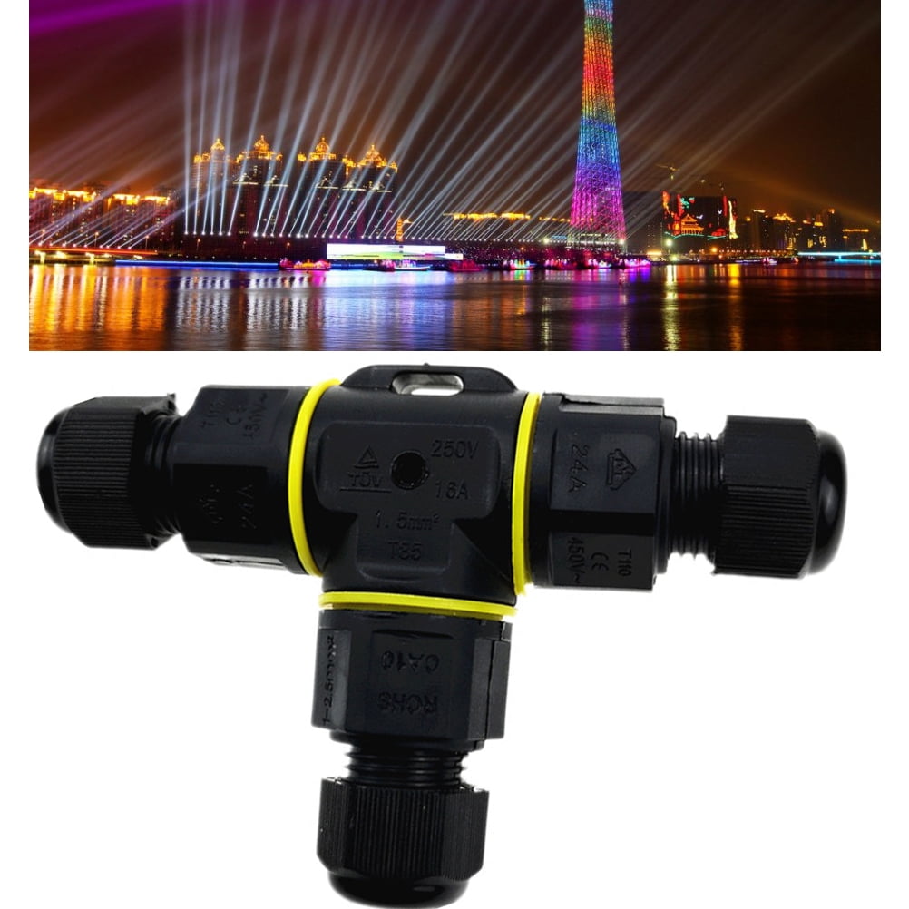 Joint Wire Protectors Lamp Connector T-shaped Power Cable Waterproof ...
