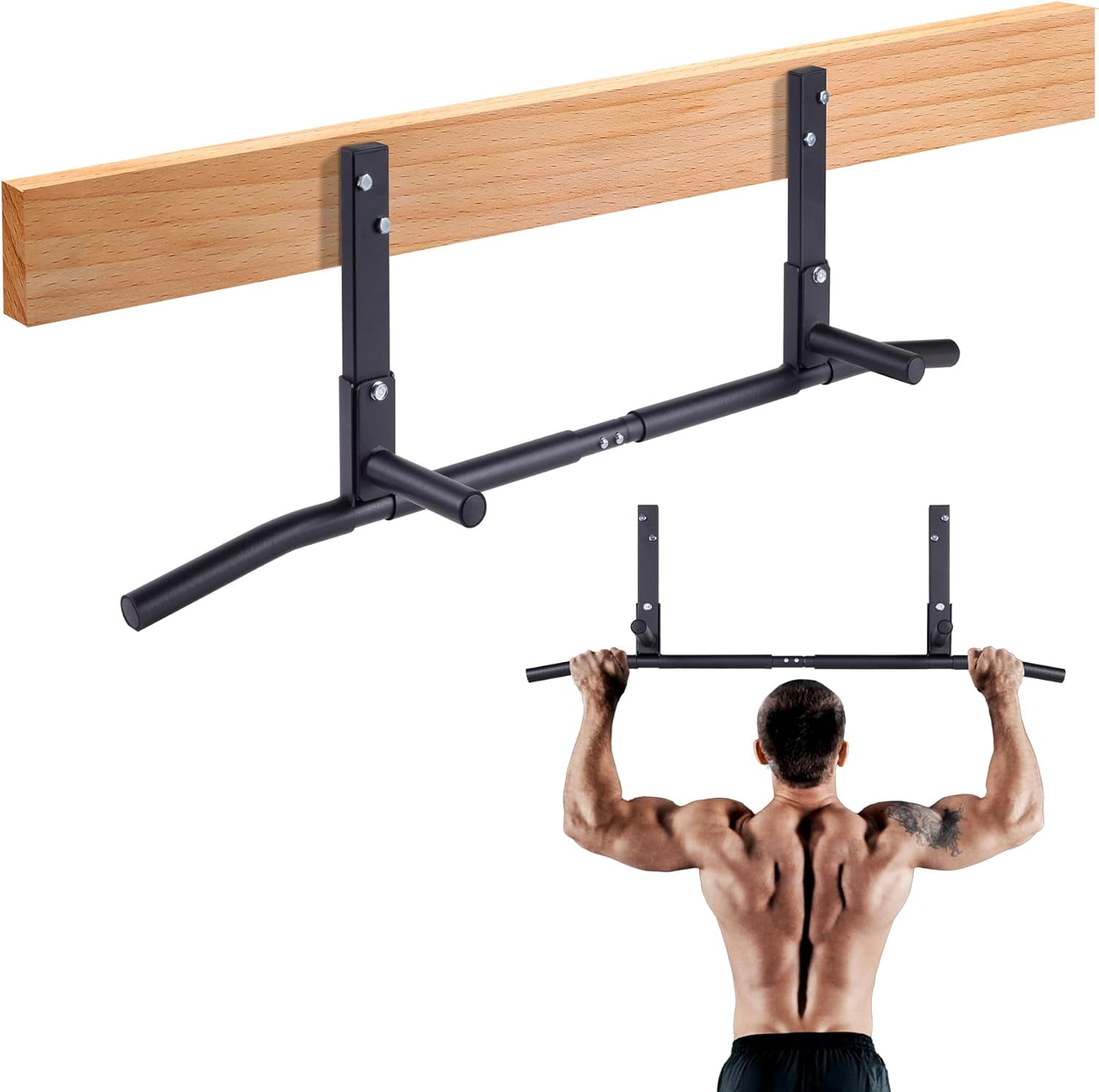 Basement Bar HWOOUSA 48" Ceiling Mount Pull Up Bar - Heavy Duty Multi ...