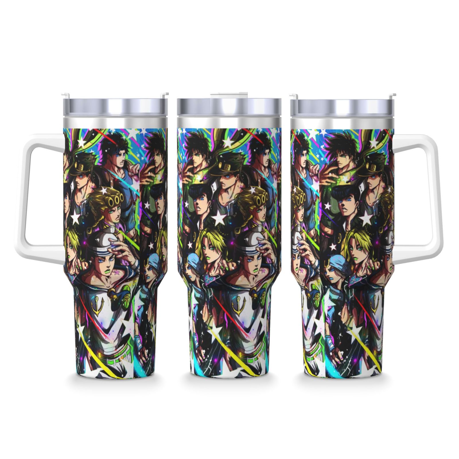 Jojo'S Bizarre Adventure Insulated Stainless Steel Hot/Cold Coffee Cup 40oz Ice Bully With ...