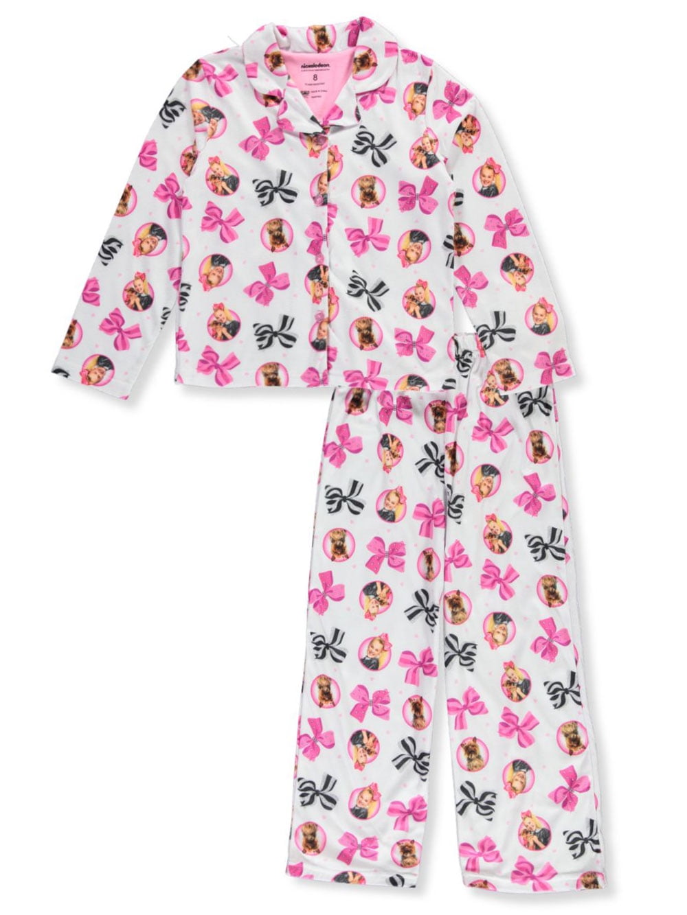 Jojo Siwa Girls' Bowed Flannel 2-Piece Pajamas (Big Girls) - Walmart.com