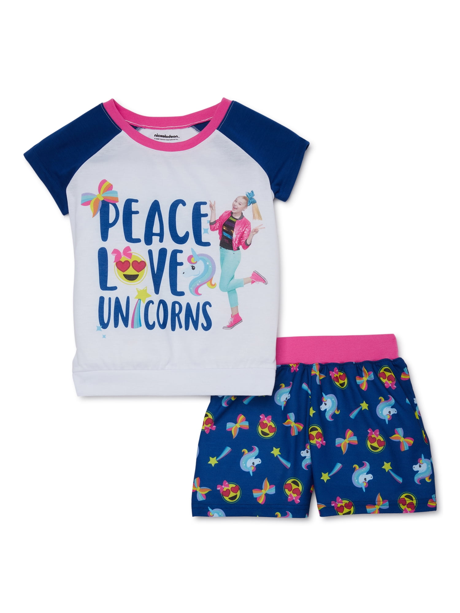 Jojo Siwa Girls Exclusive 4-12 Short Sleeve & Matching Shorts Pajama ...