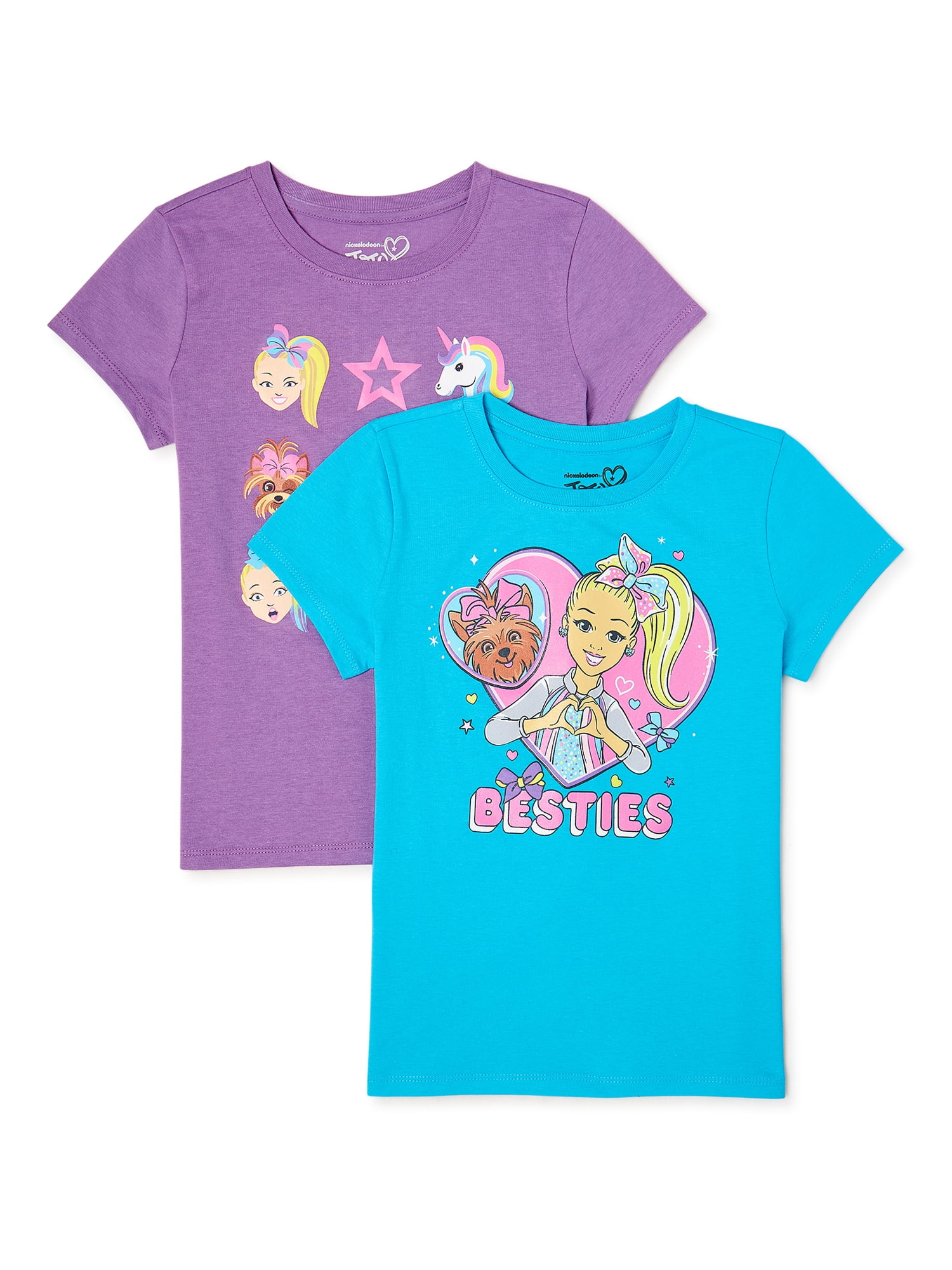 Jojo Siwa Girls Graphic T-Shirts, 2-Pack, Sizes 4-18 & Plus - Walmart.com