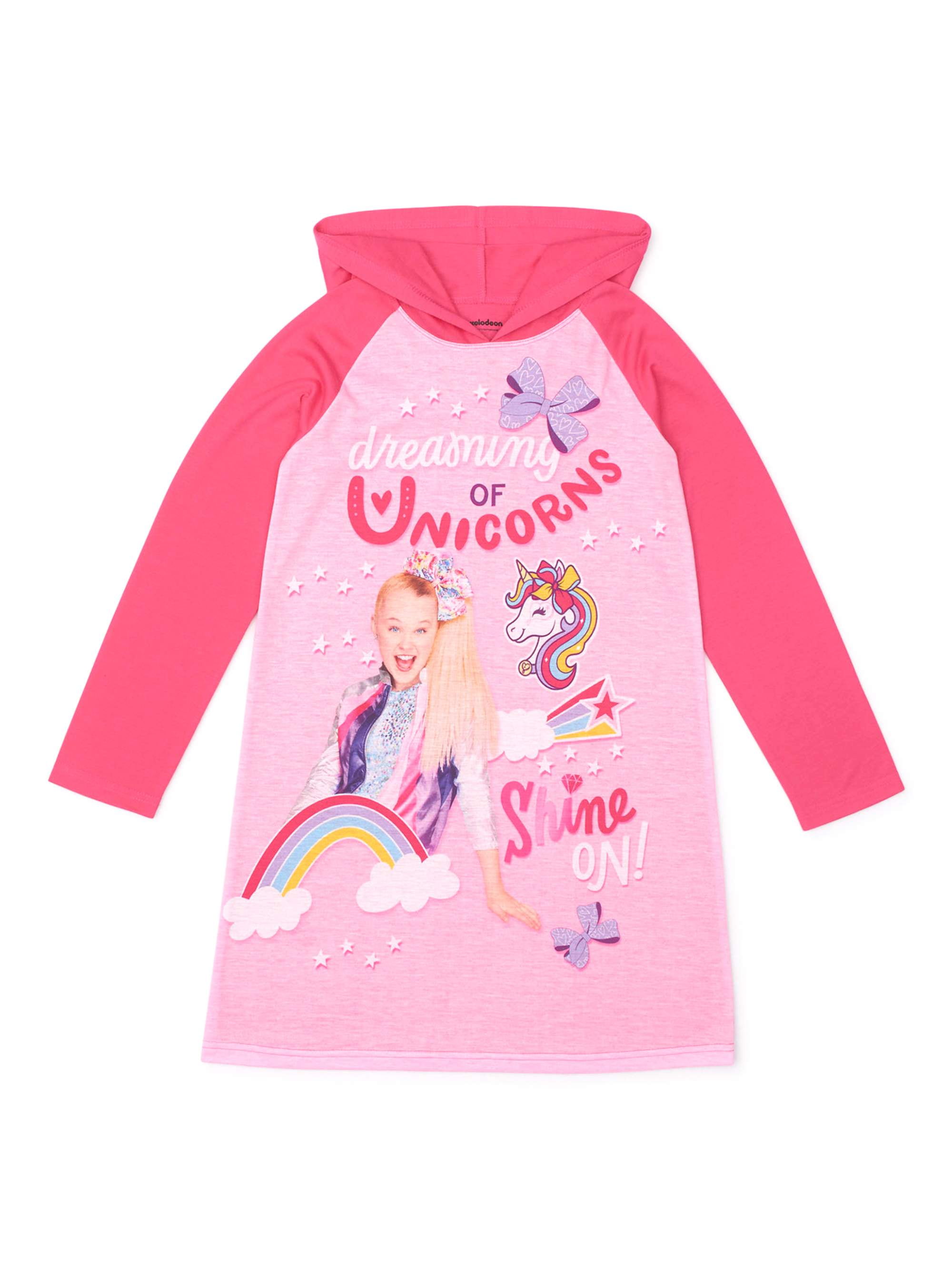 Jojo Siwa Girls Hooded Pajama Nightgown Sizes 6-12 - Walmart.com