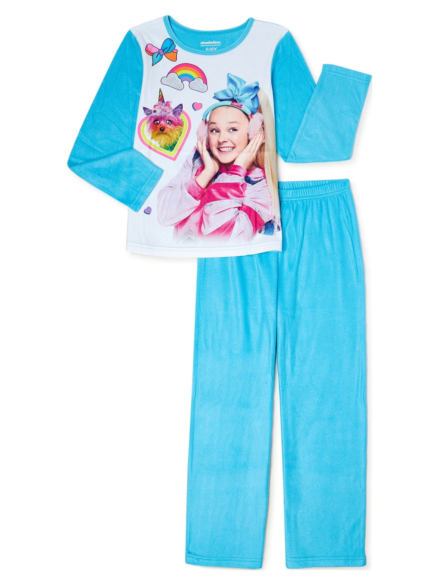 Jojo Siwa Girls Long Sleeve Top and Pants Pajama Sleep Set, 2-Piece ...