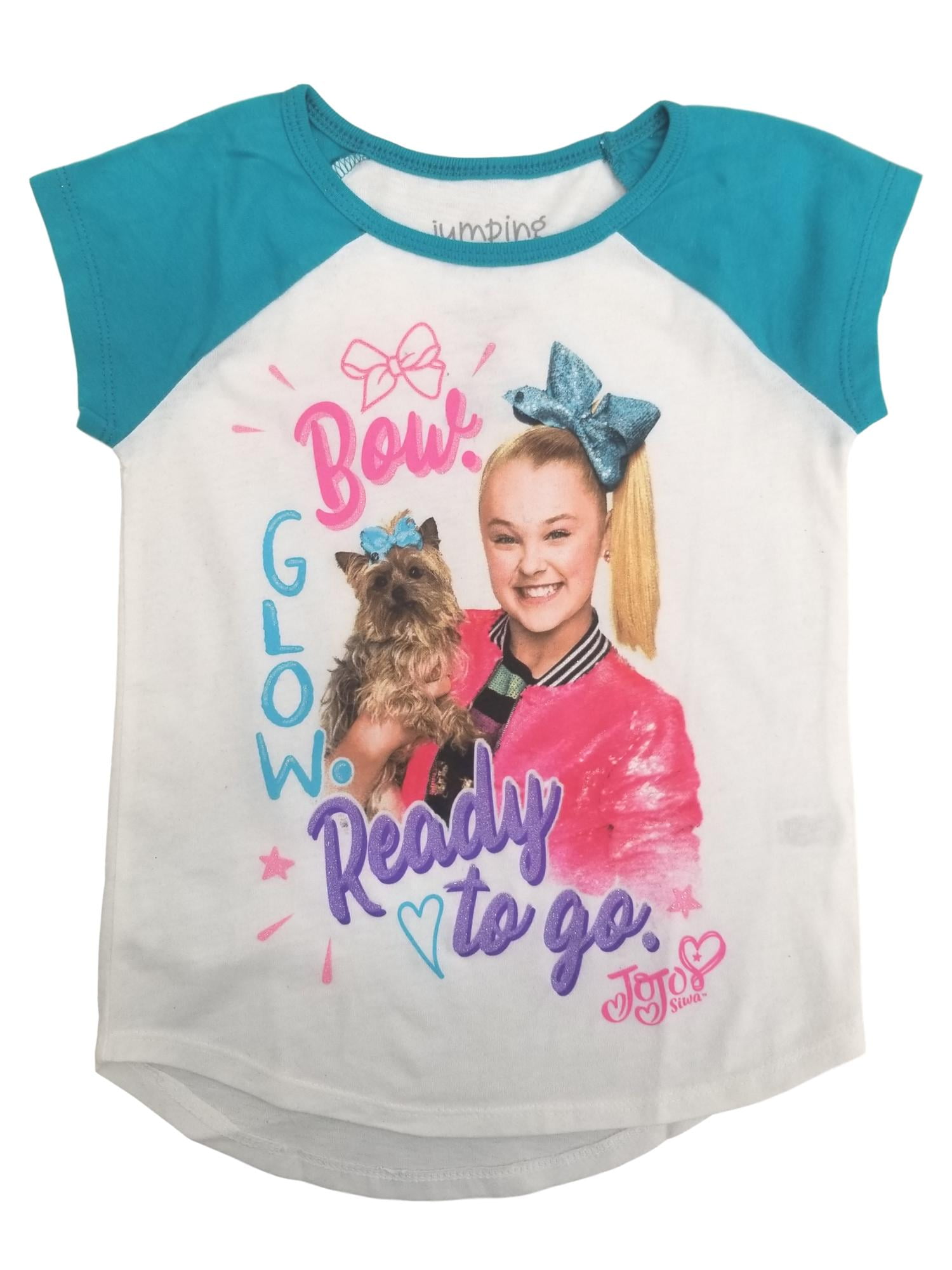 Jojo Siwa Girls Short Sleeve Bow Glow Ready To Go T-Shirt Tee Shirt 5 ...