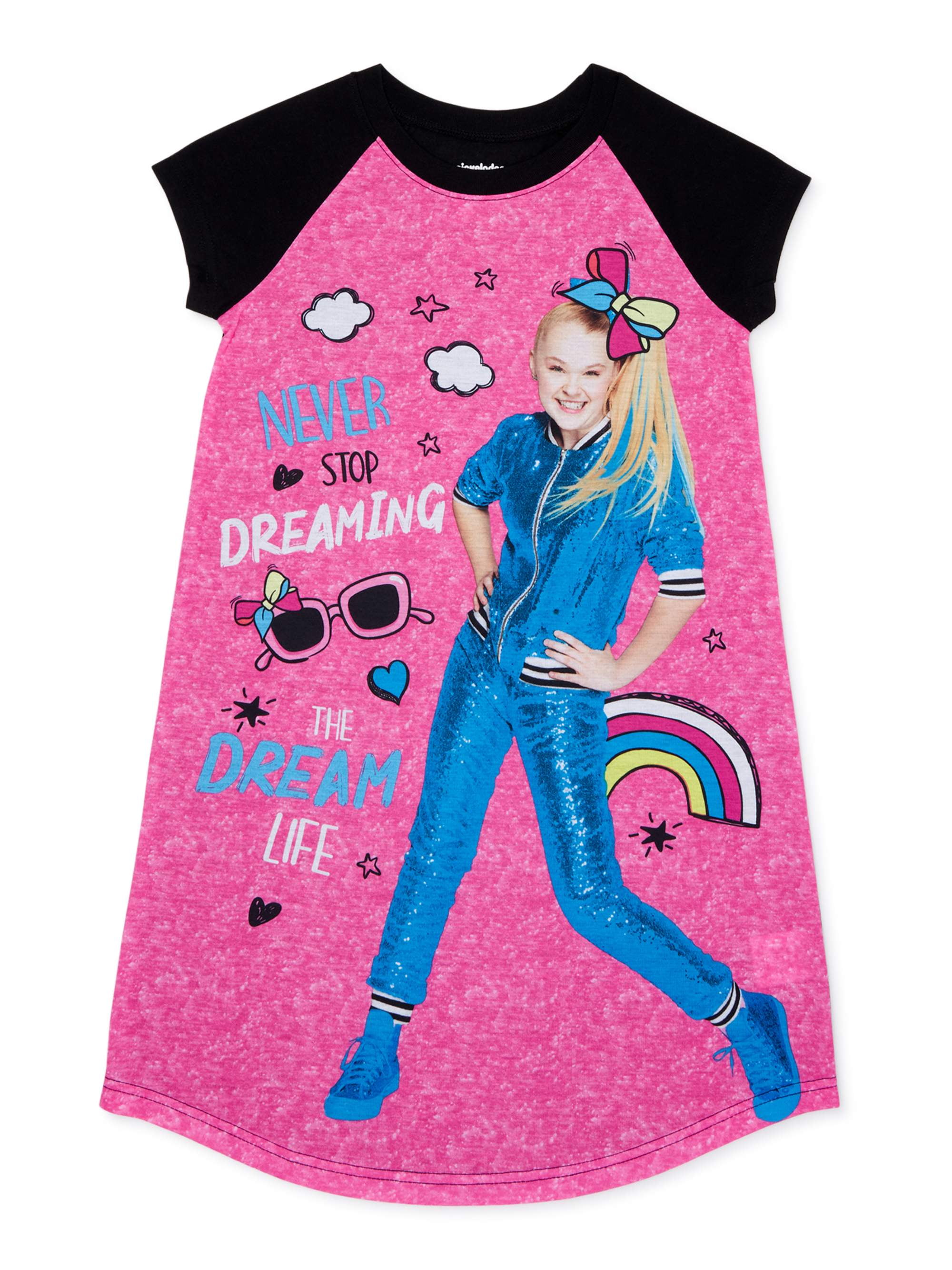 Jojo Siwa Girls Short Sleeve Nightgown Pajama Set, Sizes 6-12 - Walmart.com