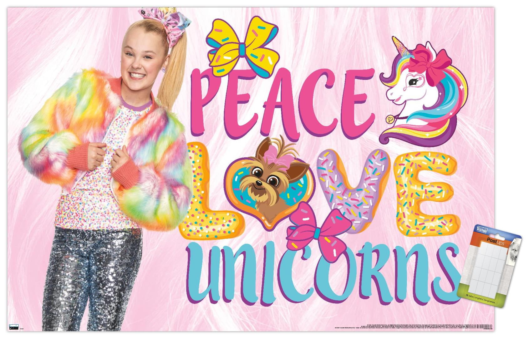 Jojo Siwa - Peace Love Unicorns Wall Poster, 22.375" x 34" - Walmart.com