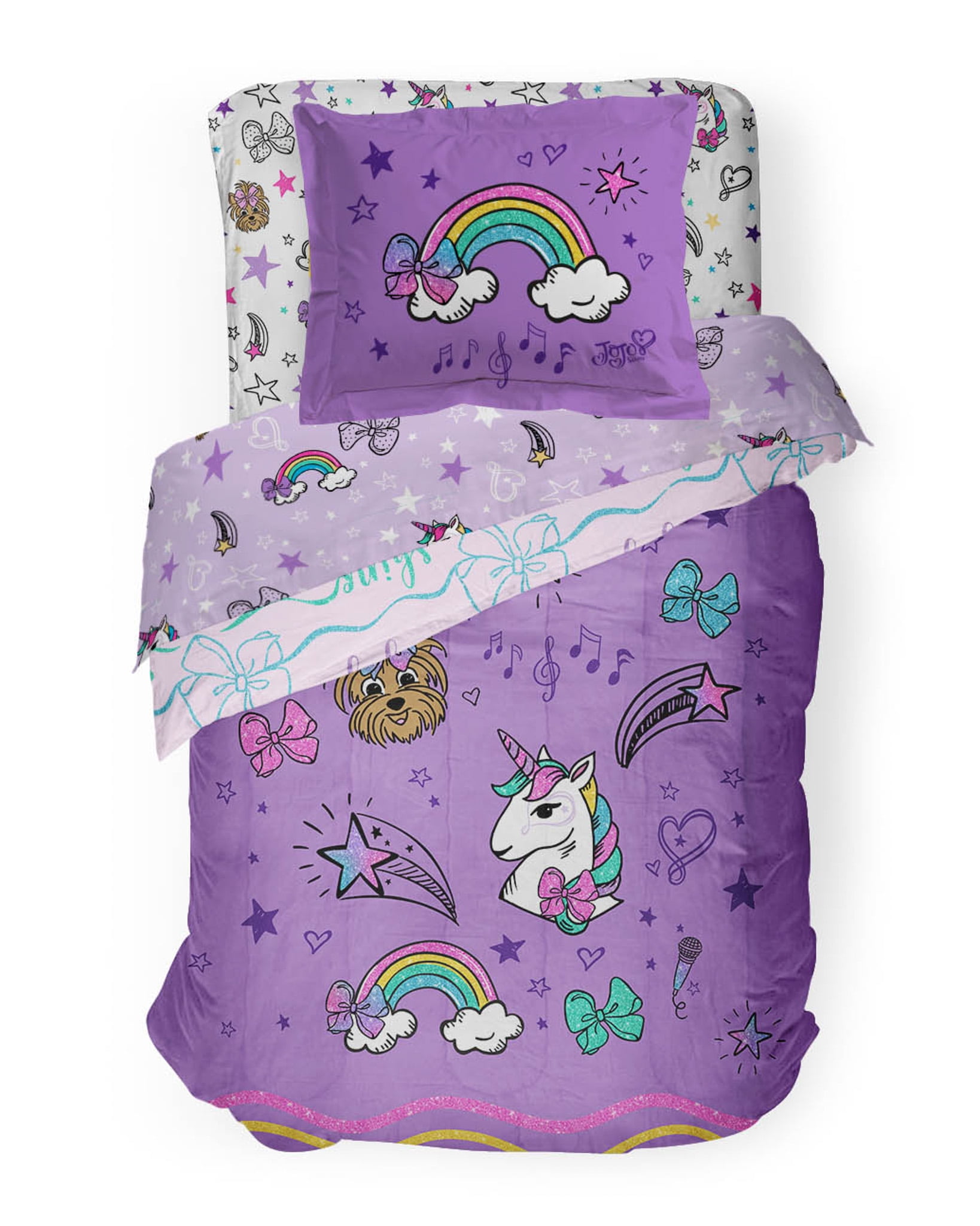 Jojo Siwa Sparkle Shine 5 piece Twin Bed-in-a-Bag, 100% Microfiber ...