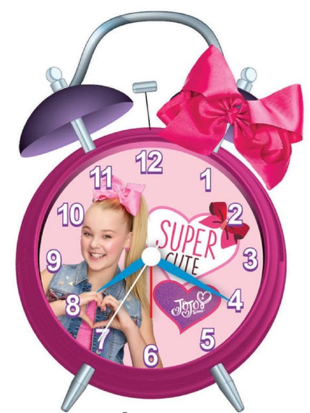 Nickelodeon JoJo Siwa Twin Bell Alarm Clock, Cute Heart & Bow Design ...