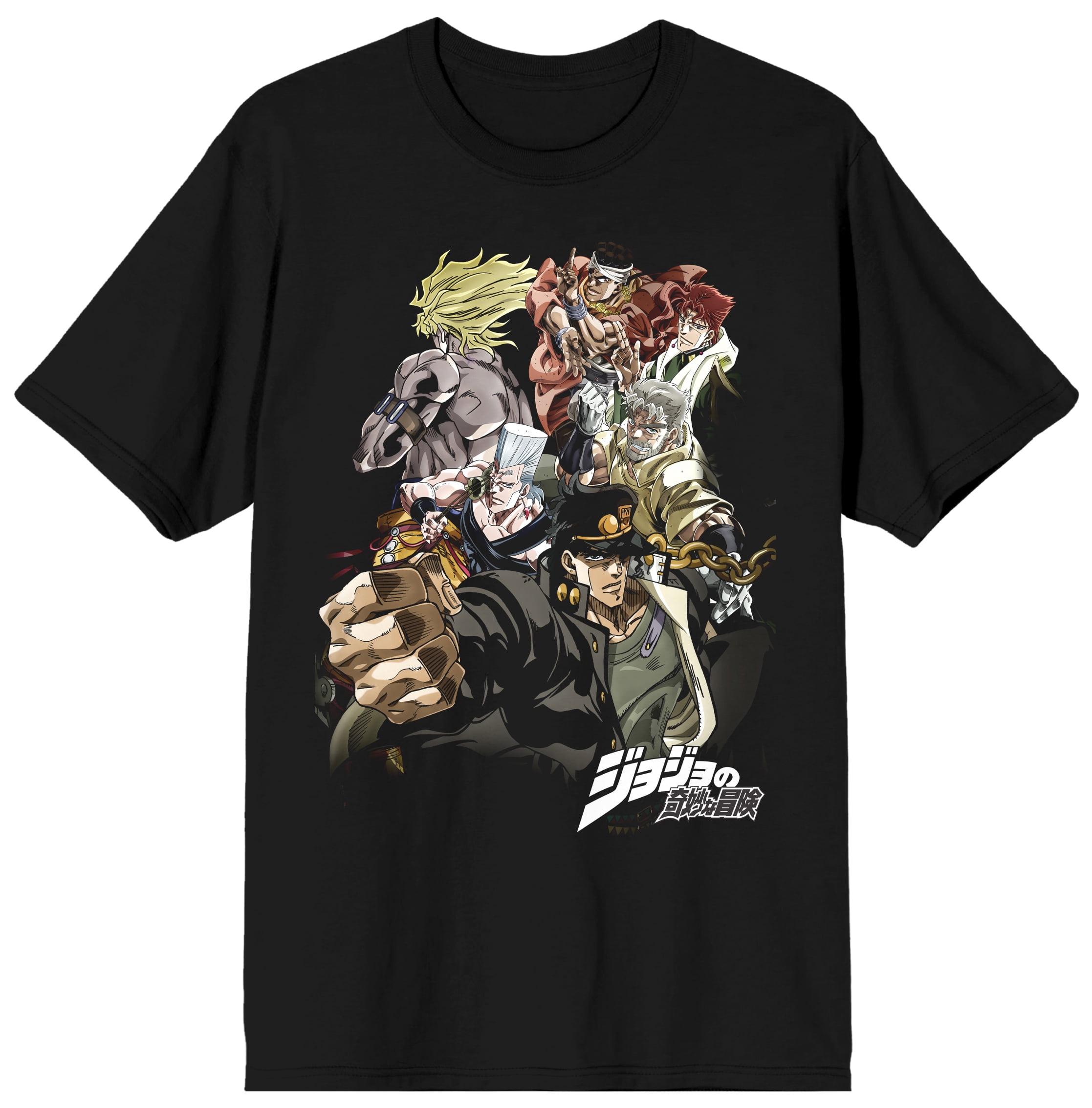 Jojo's Bizarre Adventure Character Art Men's Black T-shirt-XXL ...
