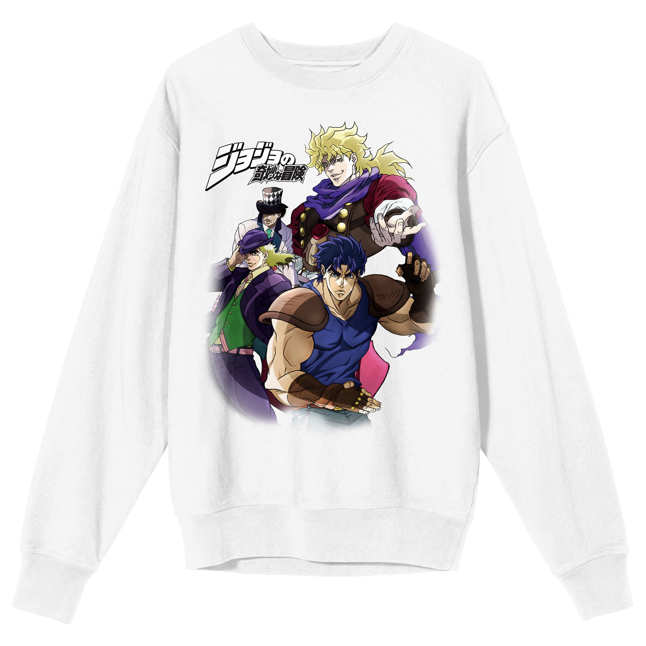 Jojo's Bizarre Adventure Colorful Character Group Crew Neck Long Sleeve ...