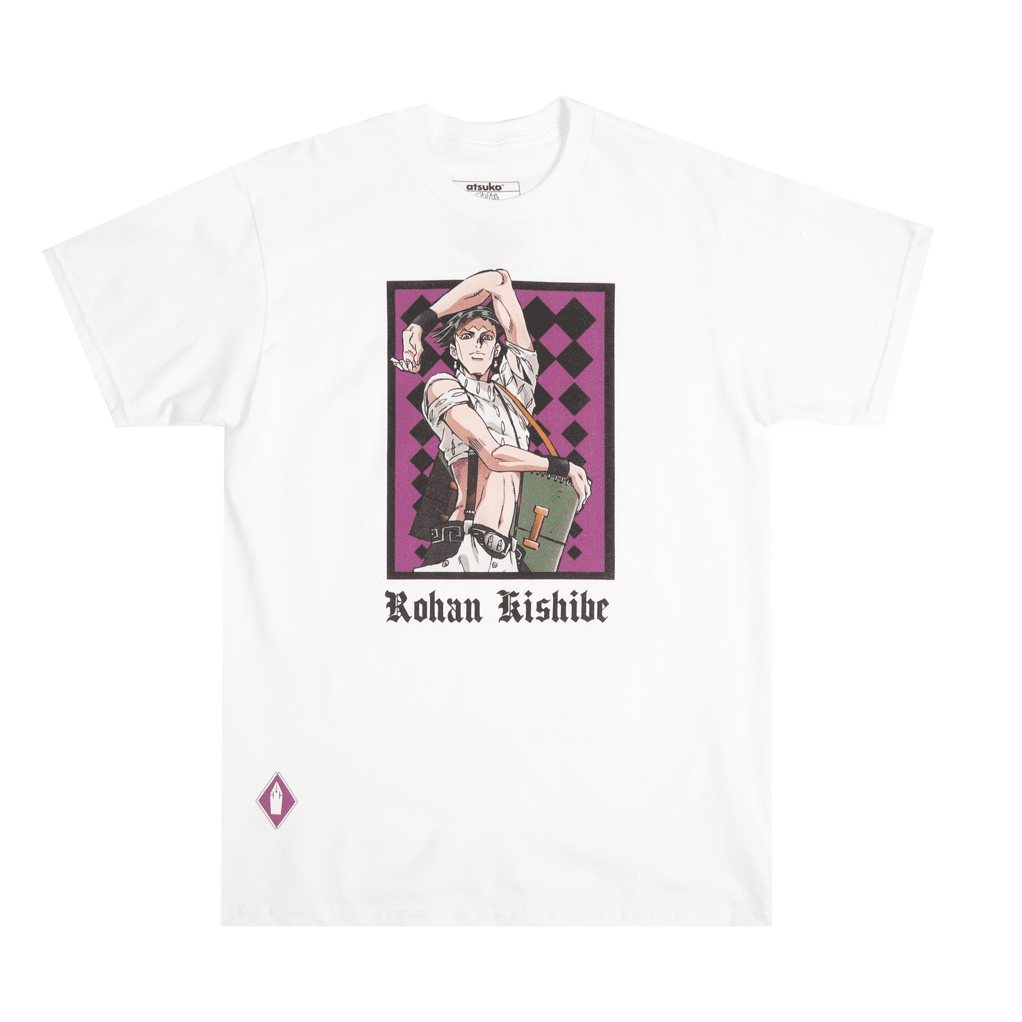 Jojo's Bizarre Adventure Kishibe Rohan Crew Neck Short Sleeve White T ...