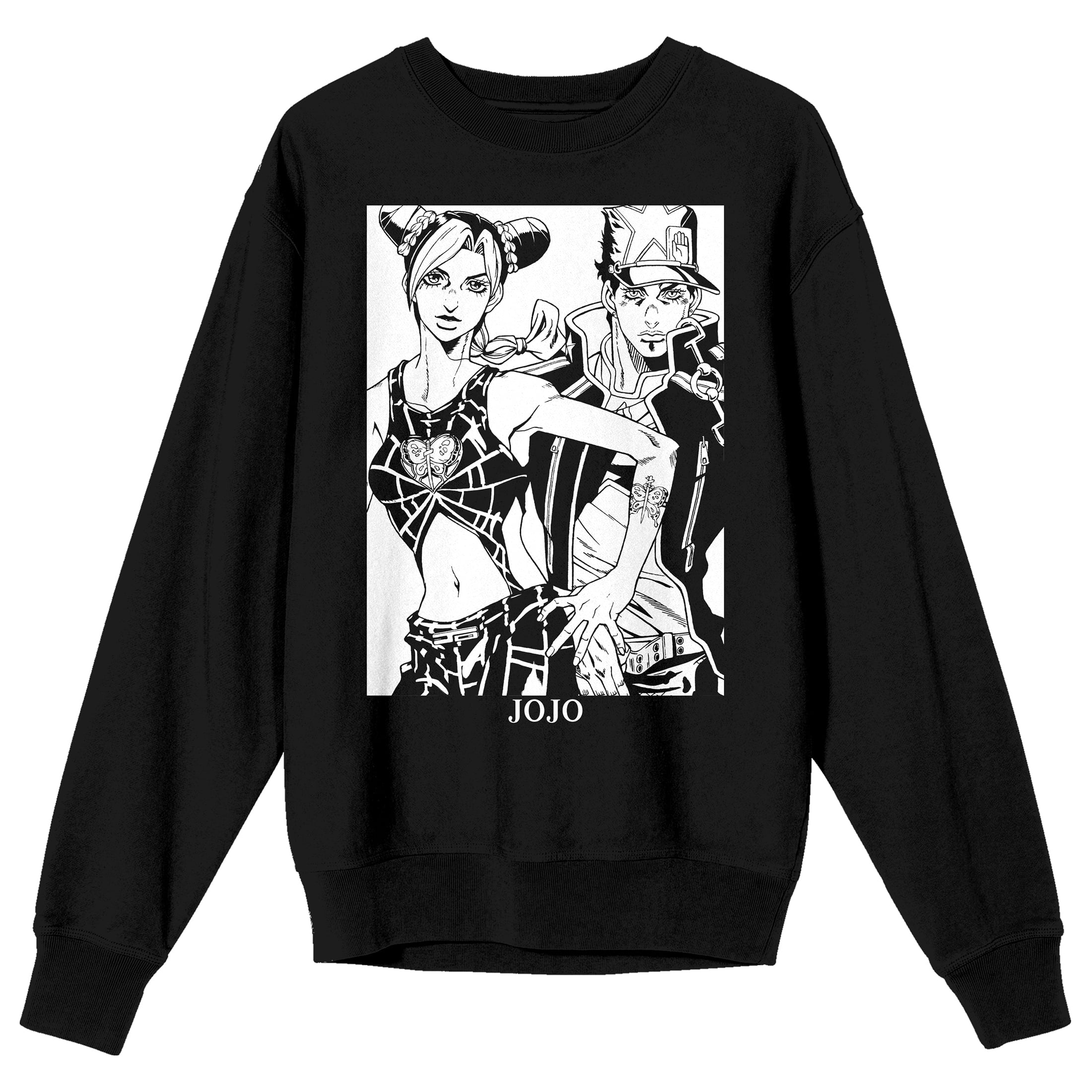 Jojo's Bizarre Adventure Stone Ocean Jolyne & Jotaro Adult Black Crew ...