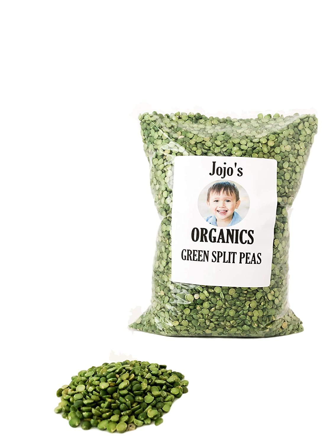 Jojo's Certified Organic Non-GMO Green Split Peas Raw Dried Bulk ...