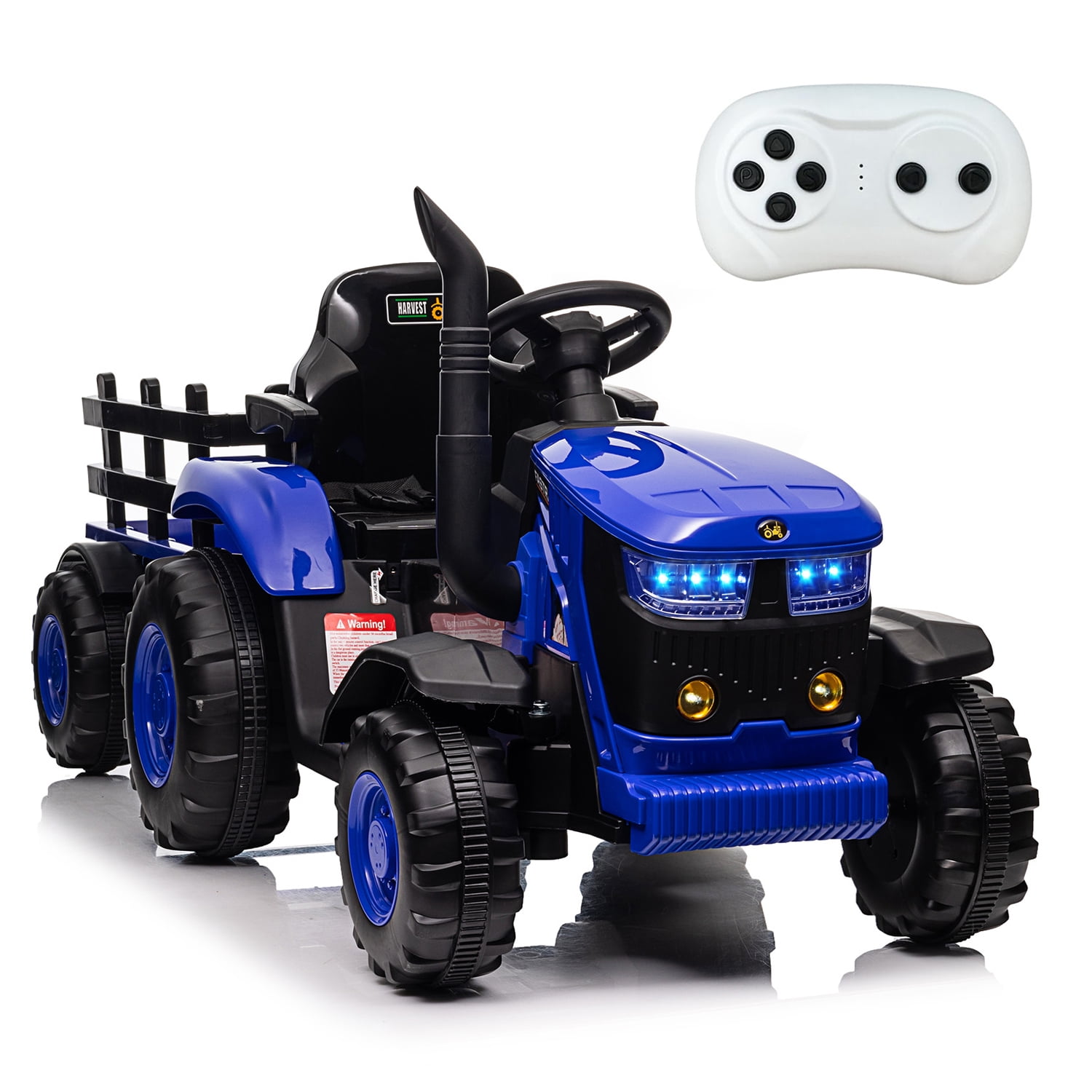 Jojoka 12V Kids Ride on Tractor with Trailer & Remote Control, Battery ...