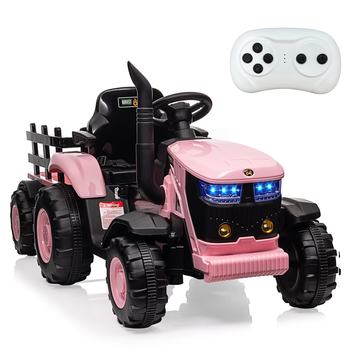 Jojoka 12V Kids Ride on Tractor with Trailer & Remote Control, Battery ...