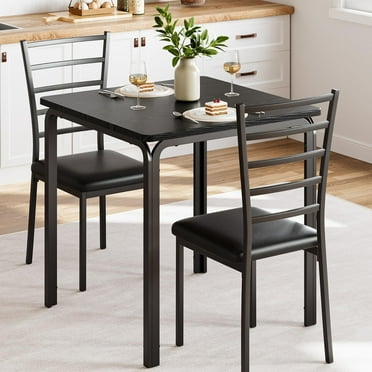 HOMCOM 3-Piece Industrial Dining Table Set for 2 Kitchen Table and ...