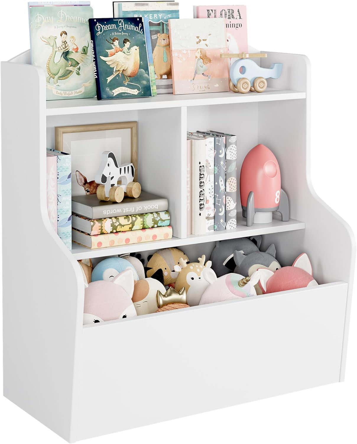 Jojoka 3-Tier Kids Bookshelf, Toy Storage Organizer, Small Children's ...