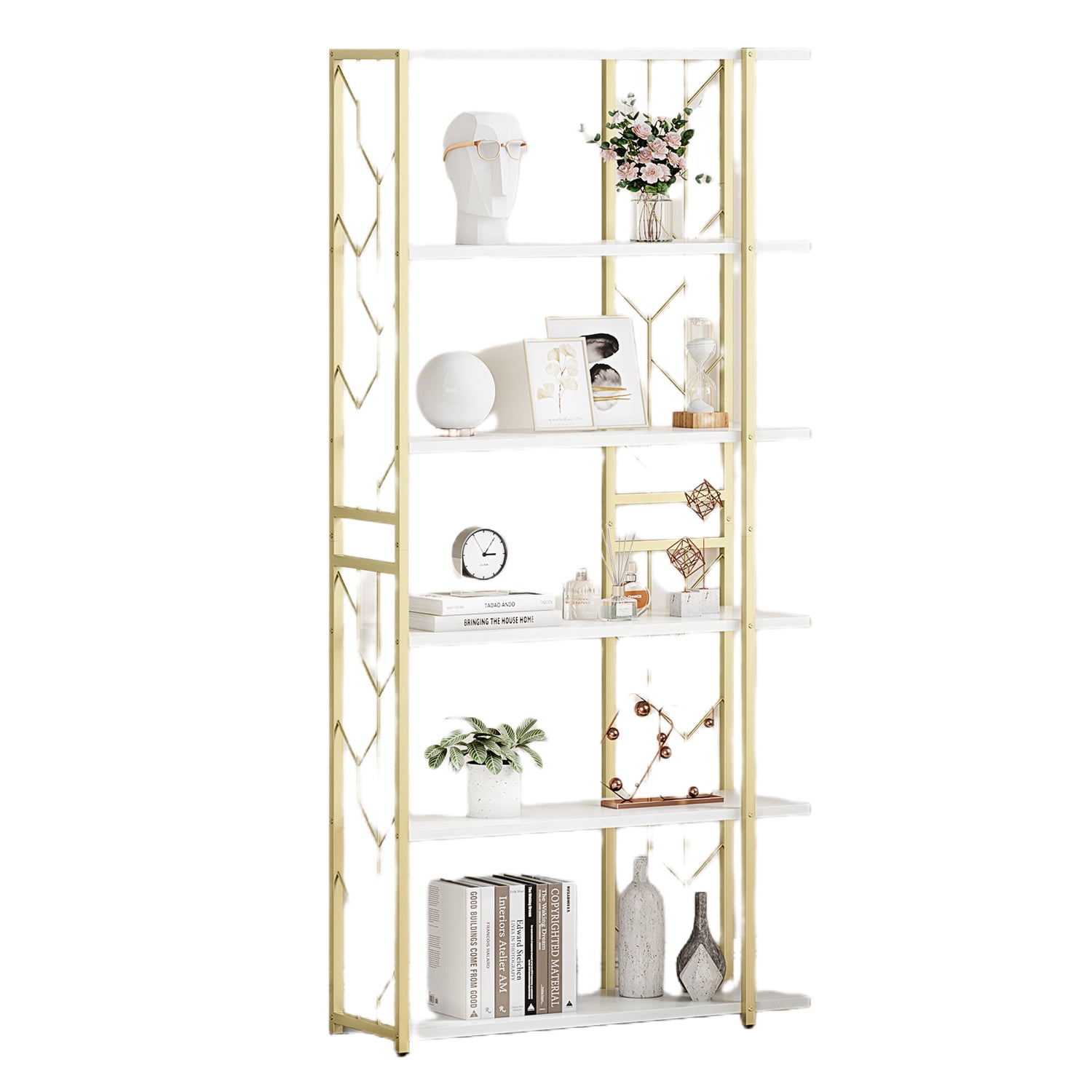 Jojoka 6-Tier Bookshelf, 70.8 inch Tall Bookcase, Open Display Racks ...
