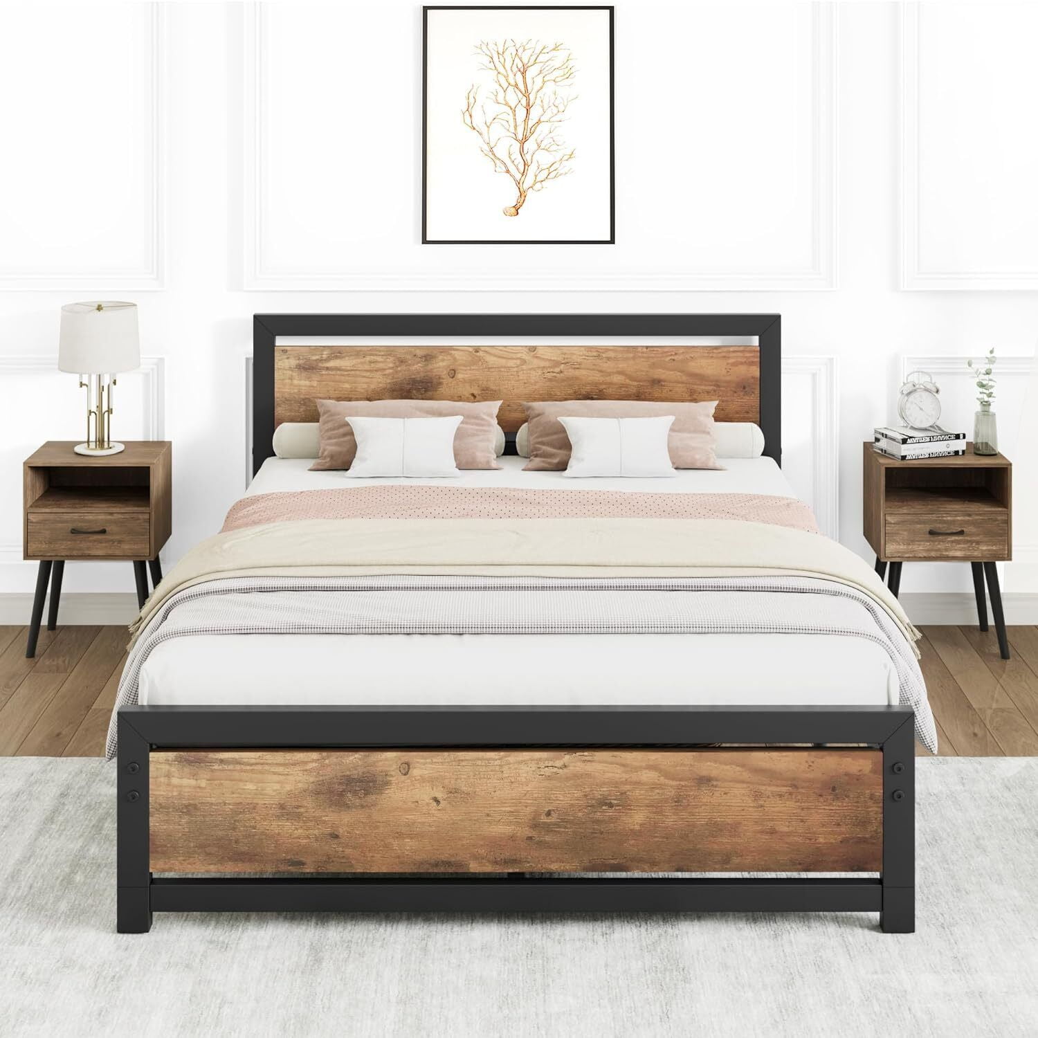 Bed frame with extra space store