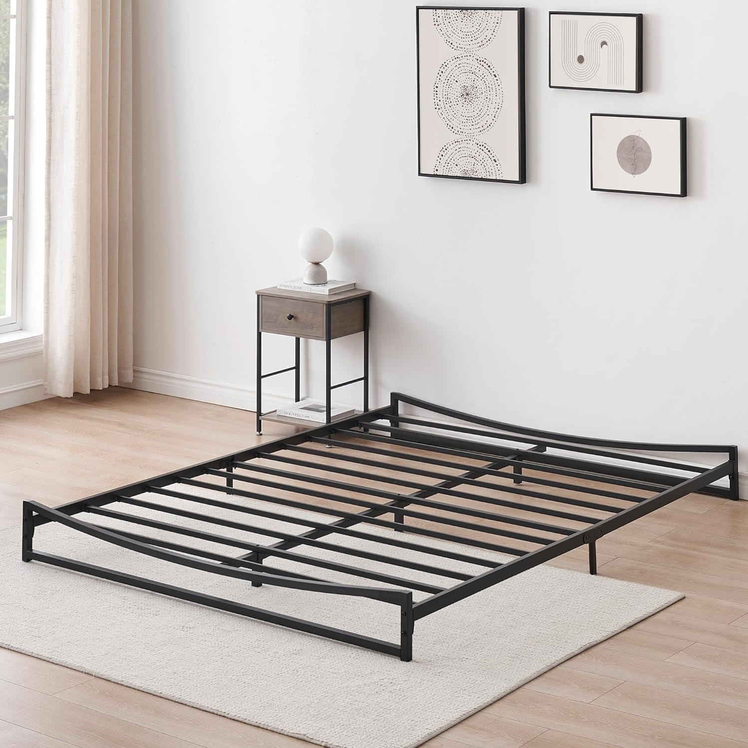 Jojoka Low Profile Queen Size Bed Frame, 6 Inch Heavy Duty Metal Twin ...