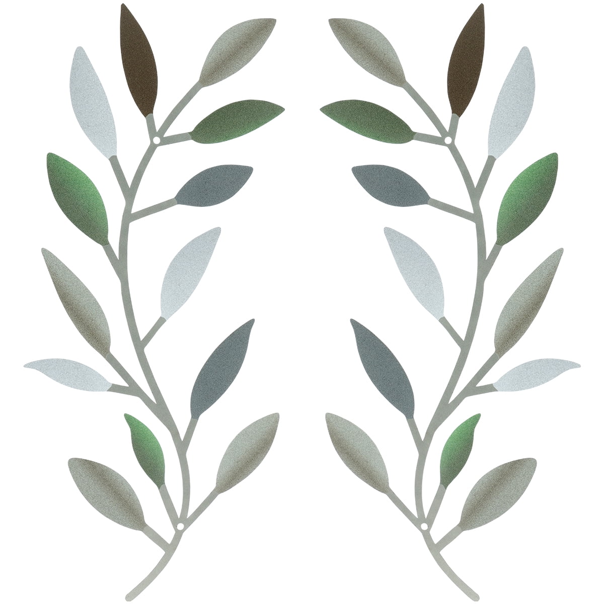 Jokapy 2 Pcs Metal Tree Leaf Wall Art Modern Vine Olive Branch Leaf ...